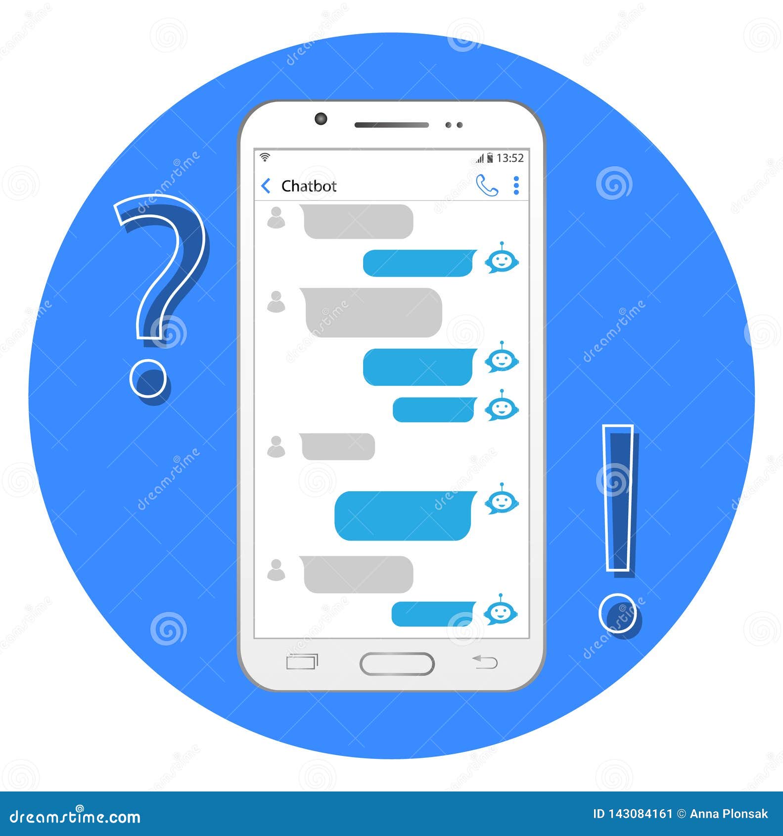 Internet Helper. Concept Chatbot. Chat in the Smartphone Stock ...