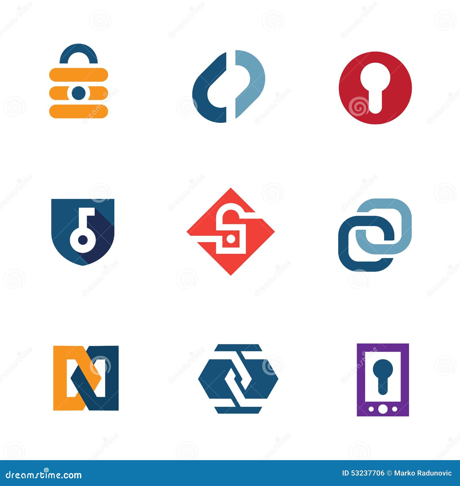 Internet Home Secure Lock Security System Technology Logo Icons Stock ...