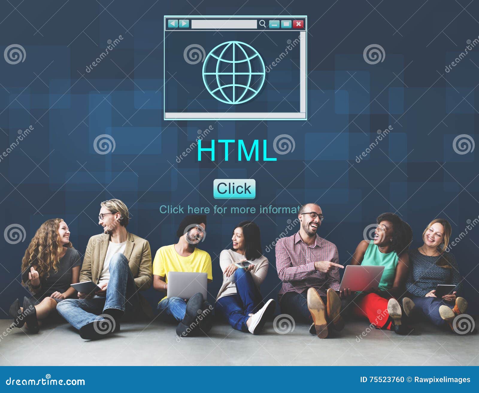 Internet HTML Homepage Browser Big Data Concept Stock Photo - Image of ...