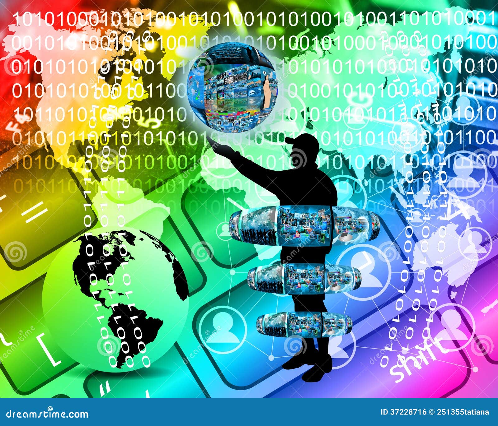 Internet and humanity stock illustration. Illustration of choice - 37228716