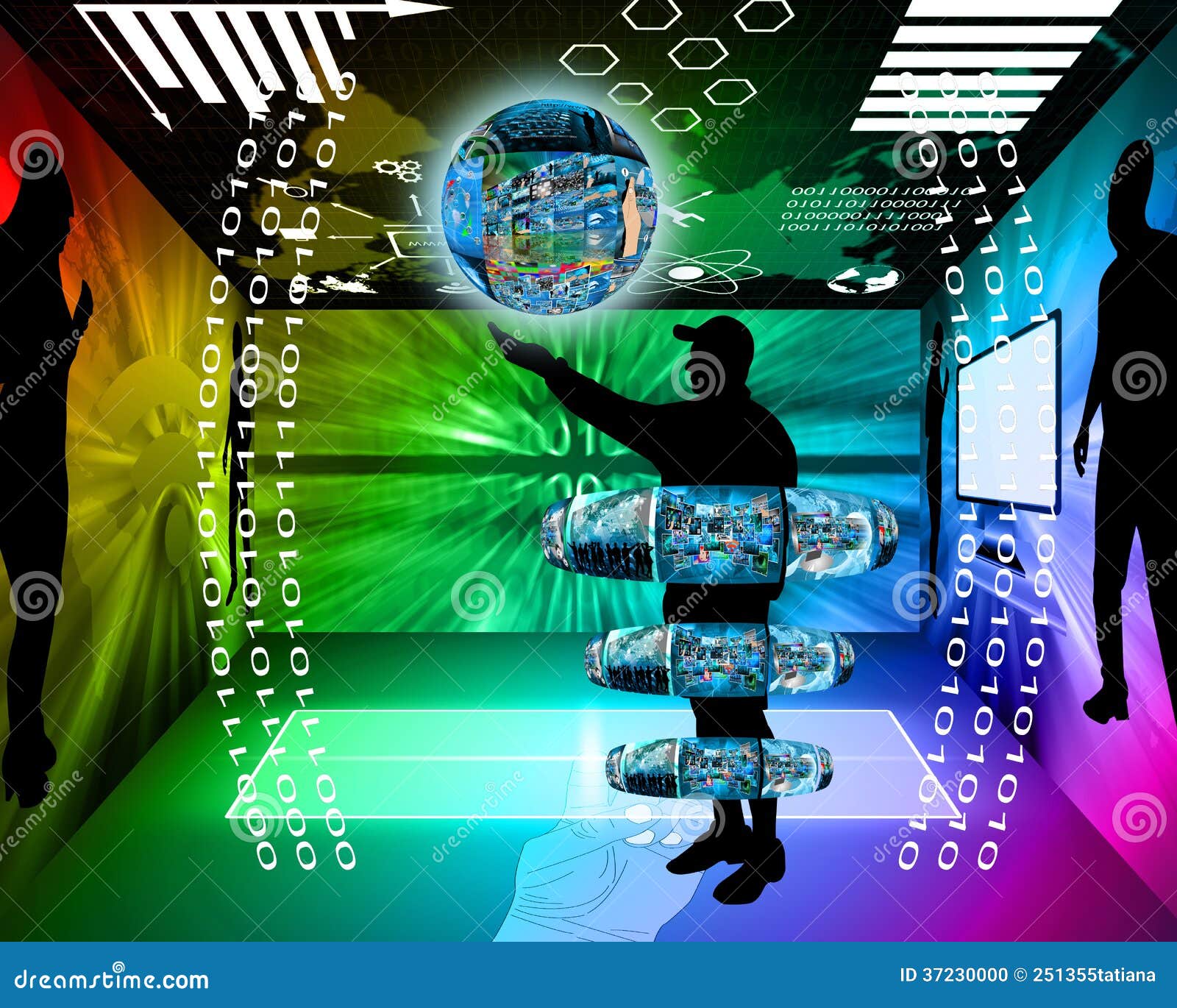 Internet and humanity stock illustration. Illustration of communication ...