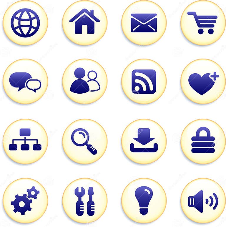 Internet Icon Buttona stock illustration. Illustration of curve - 36589996