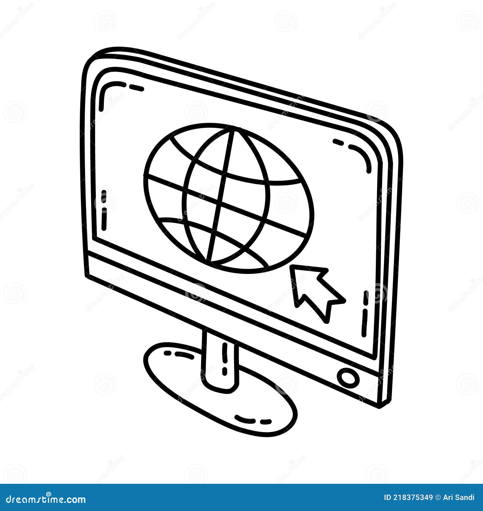 Internet Icon. Doodle Hand Drawn or Outline Icon Style Stock Vector ...