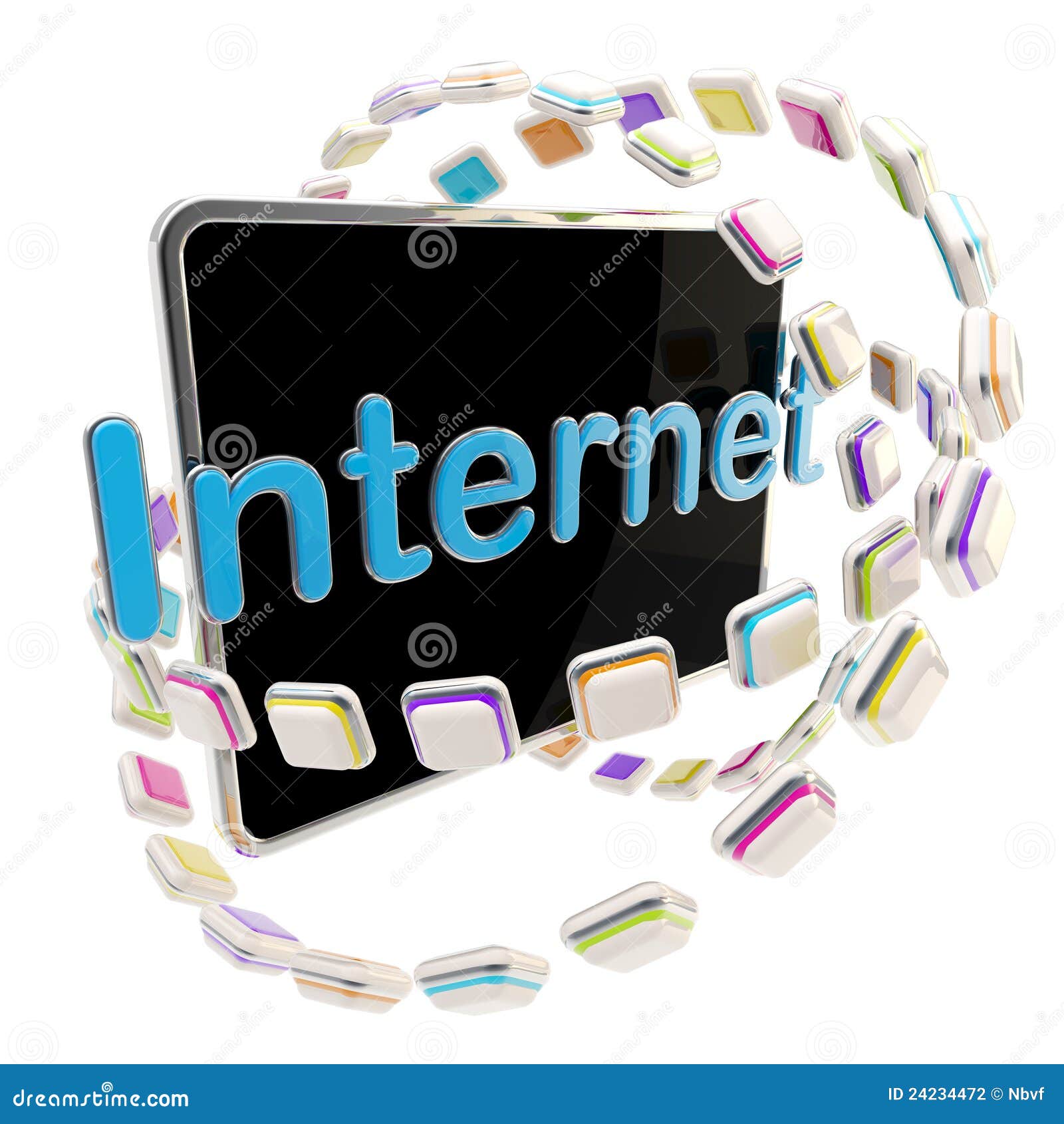 Internet Icon Emblem As a Computer Pad Screen Stock Illustration ...