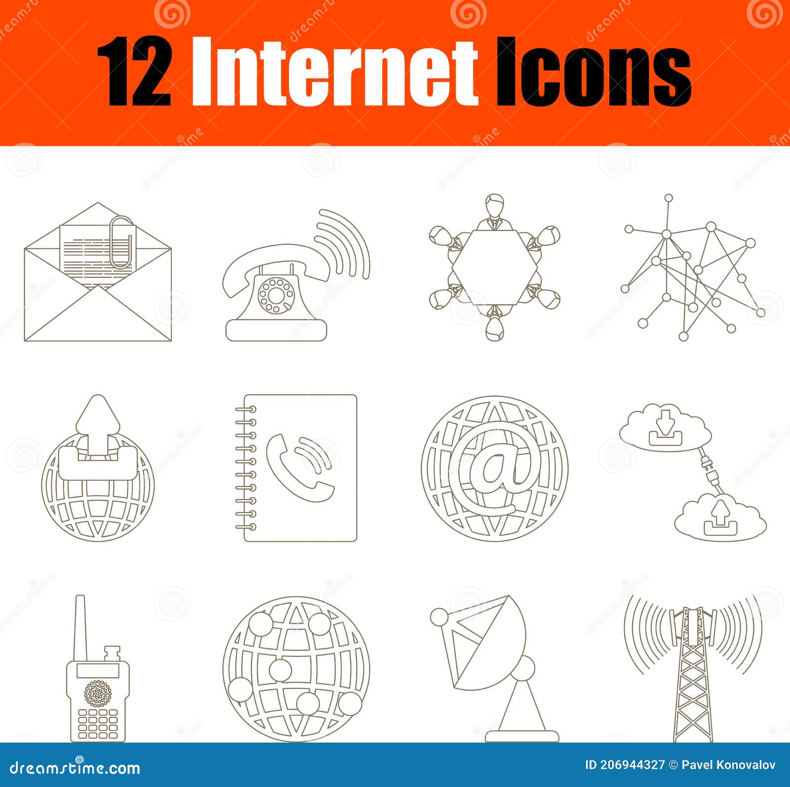 Internet Icon Set stock vector. Illustration of conversation - 206944327