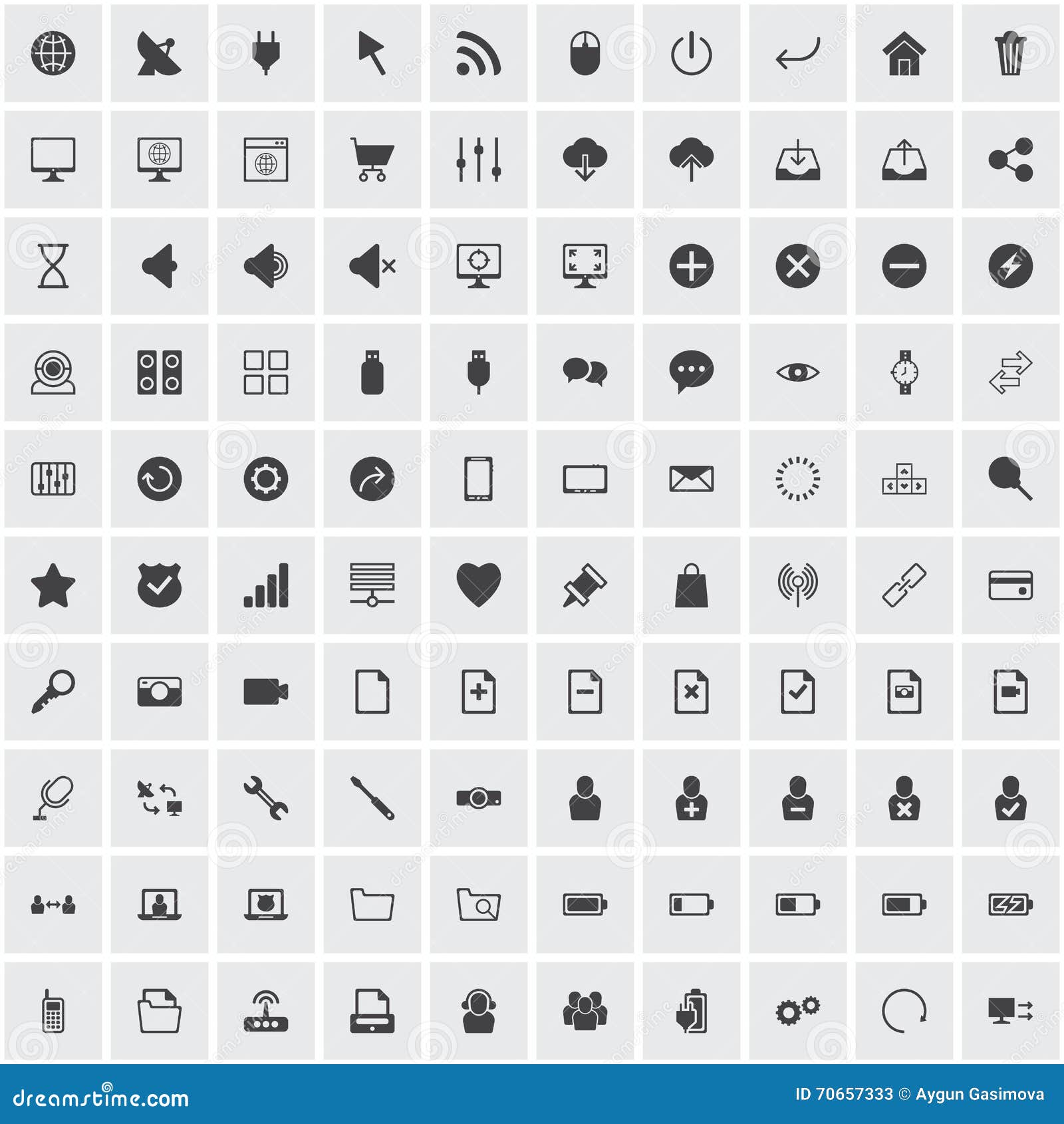 Internet icon set stock vector. Illustration of message - 70657333