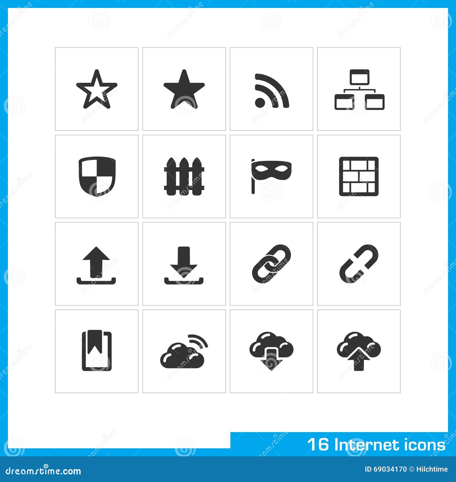 Internet icon set. stock vector. Illustration of internet - 69034170