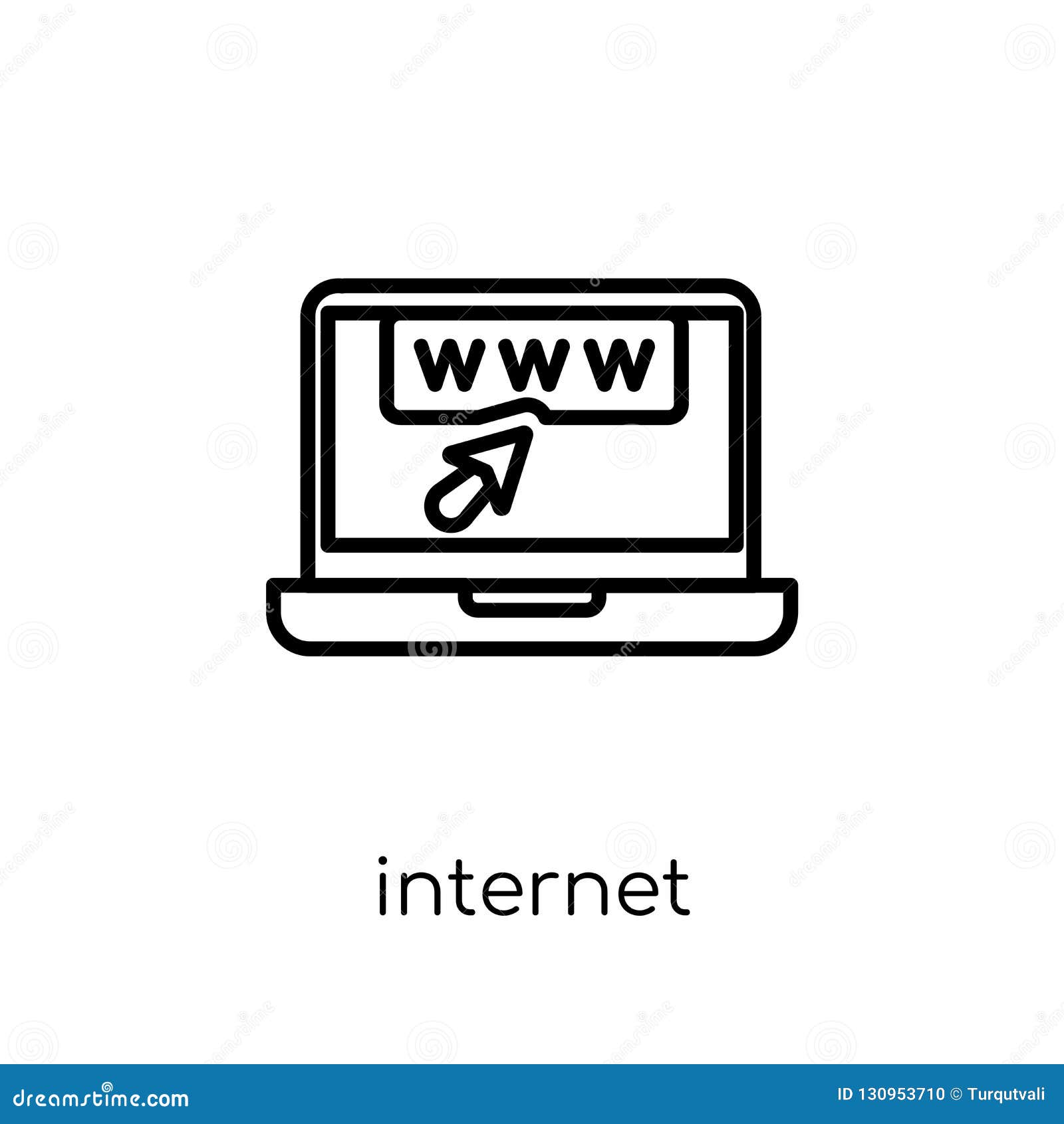 Internet Icon. Trendy Modern Flat Linear Vector Internet Icon on Stock ...