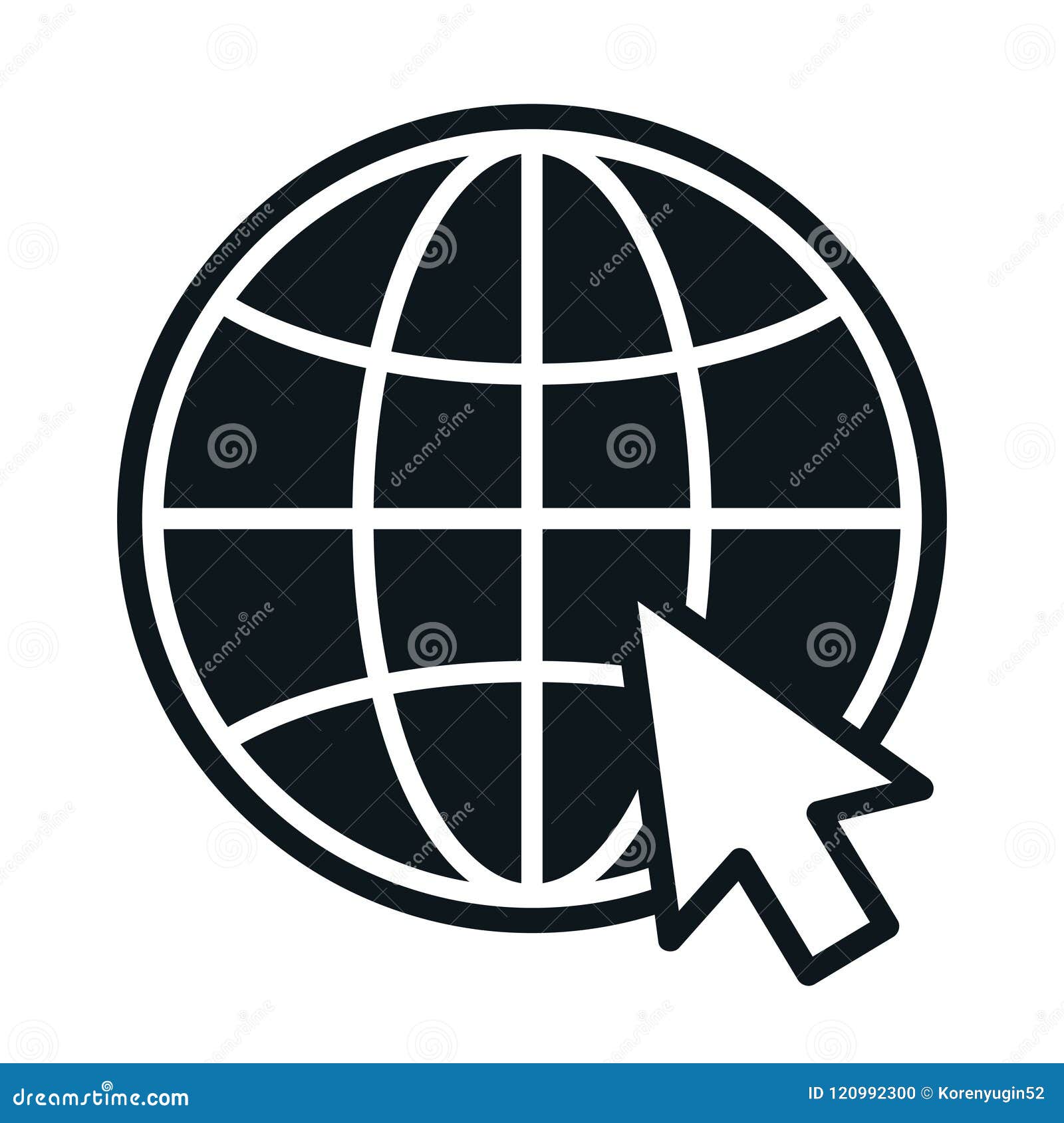 Internet Icon with White Computer Arrow Cursor Stock Vector ...