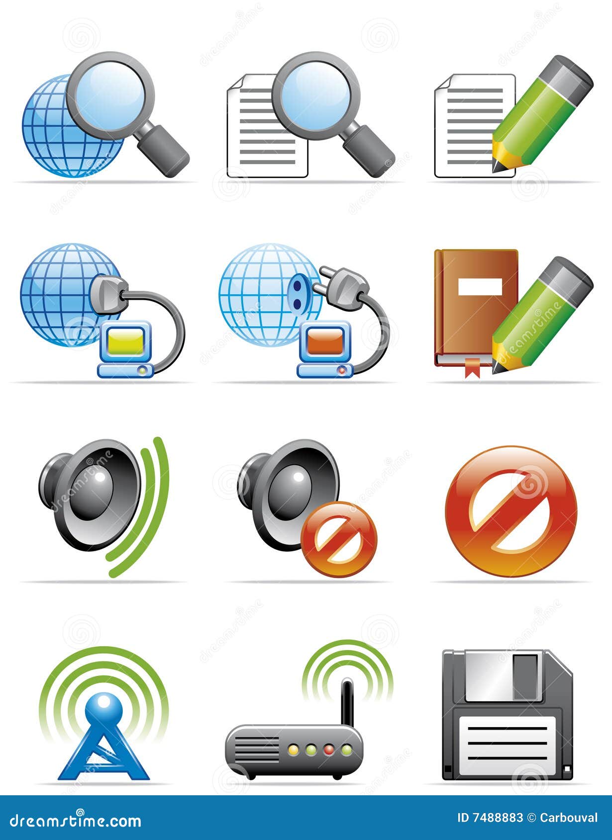Internet icons stock vector. Illustration of document - 7488883