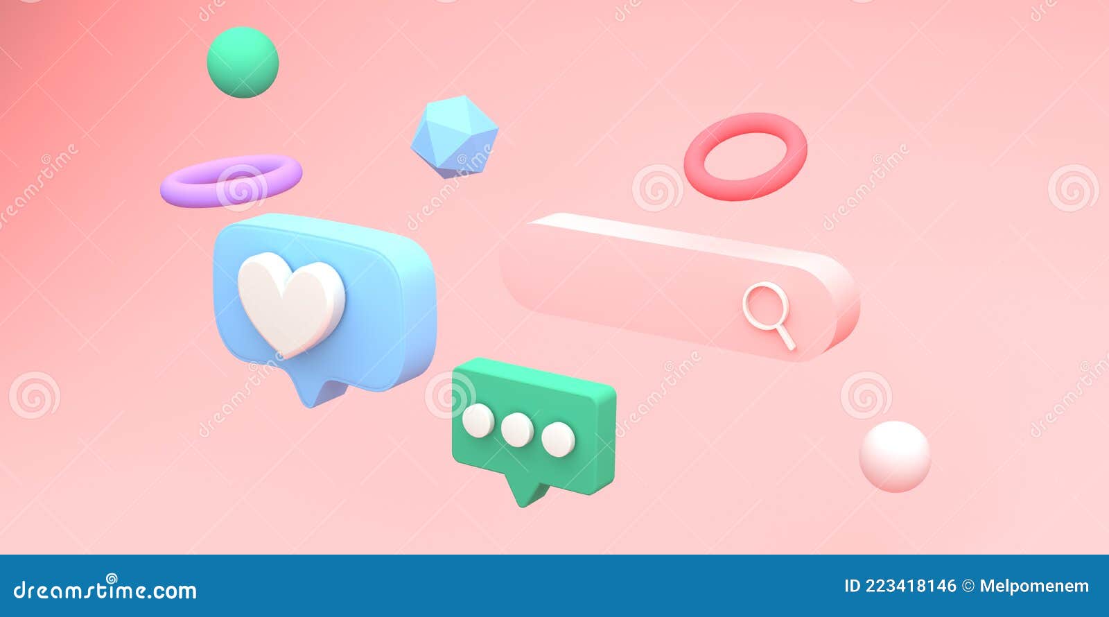 Internet Icons with Geometric Shapes Stock Illustration - Illustration ...