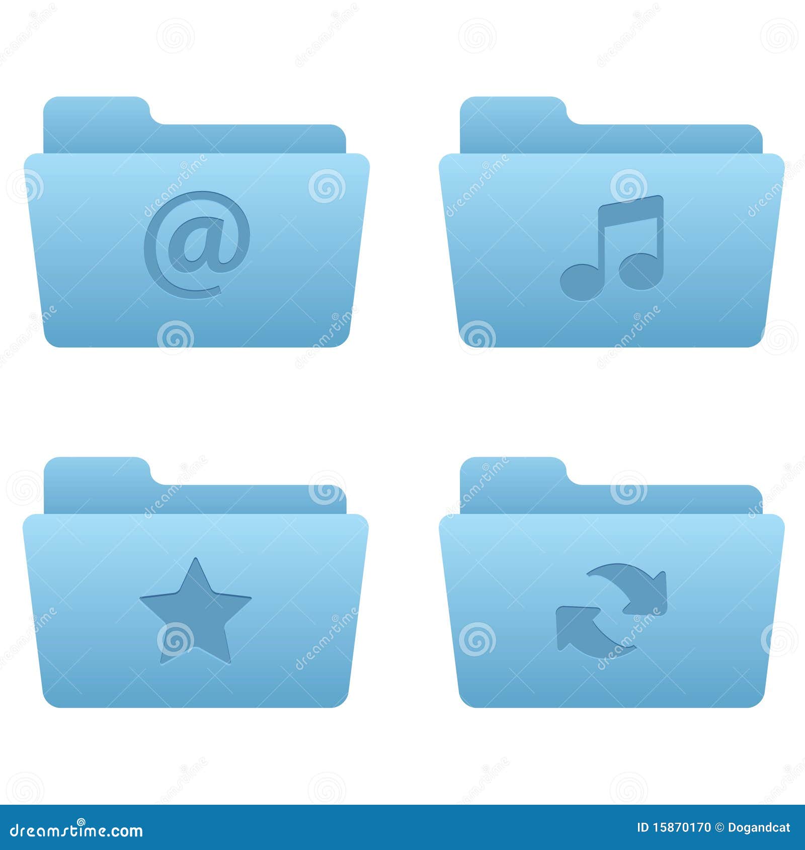 Internet Icons | Light Blue Folders 01 Stock Vector - Illustration of ...