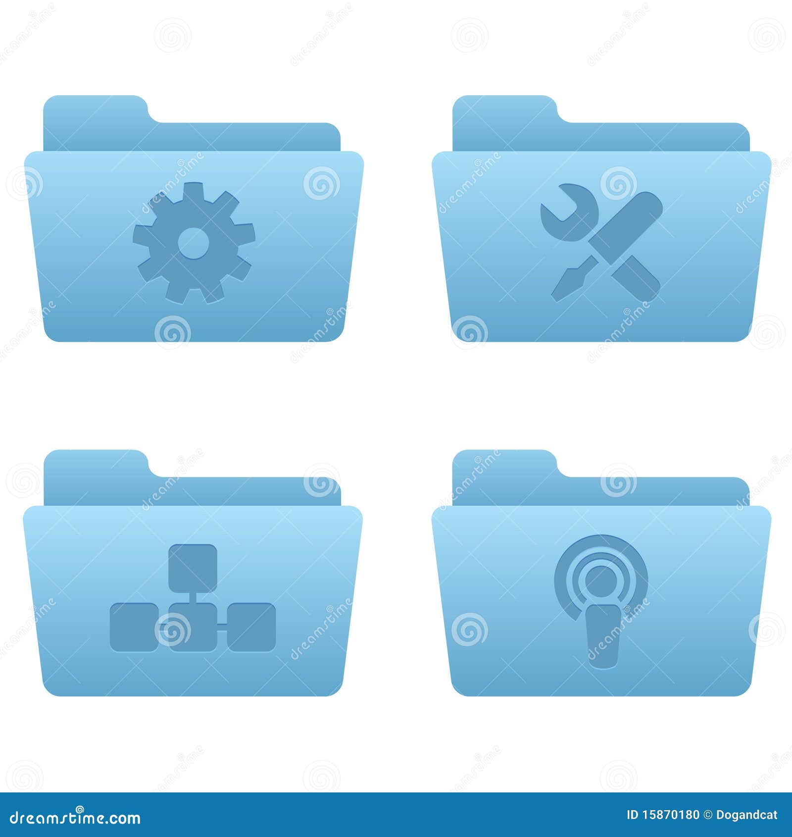Internet Icons | Light Blue Folders 03 Stock Vector - Illustration of ...