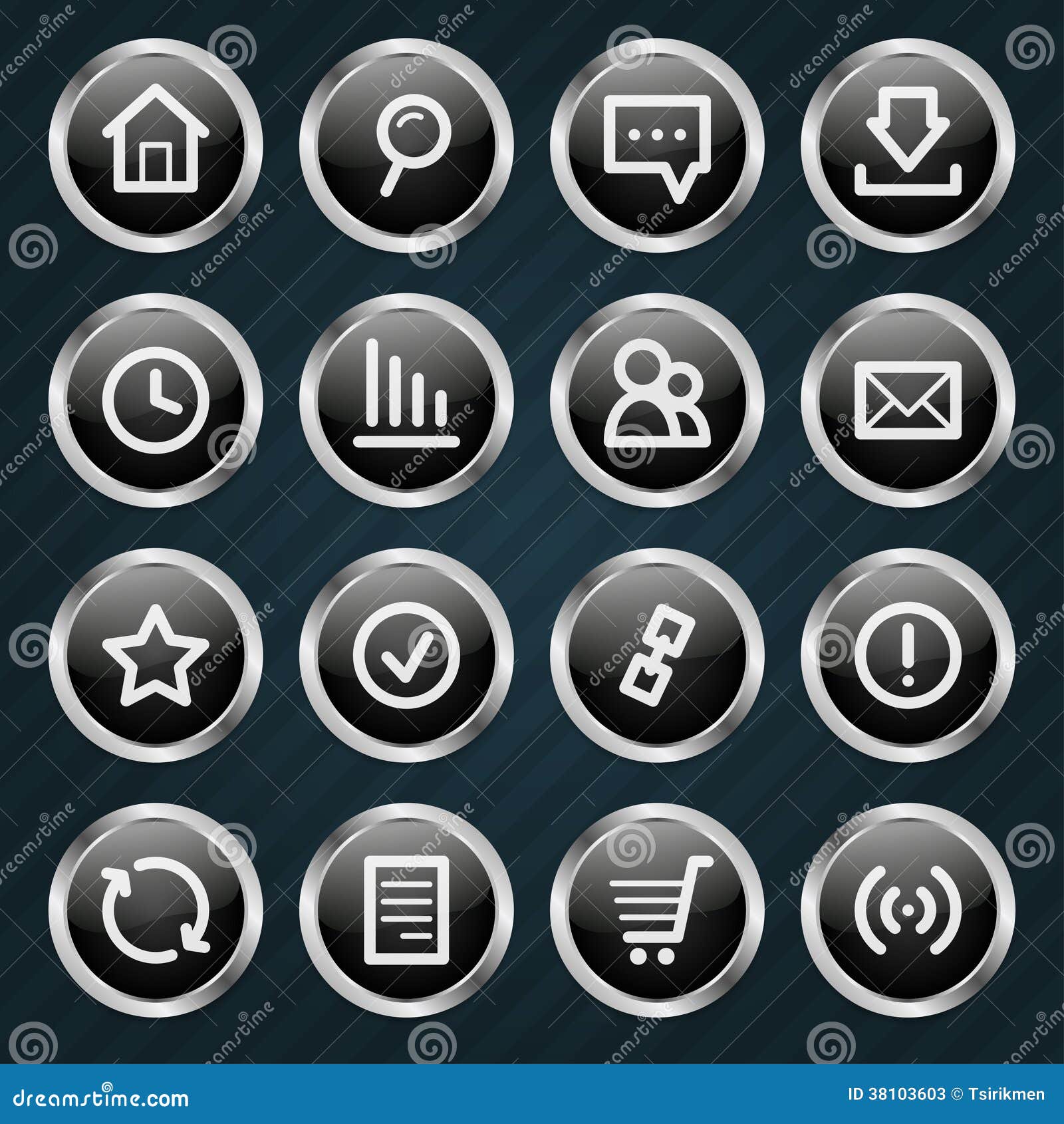 Internet Icons metal style stock vector. Illustration of element - 38103603