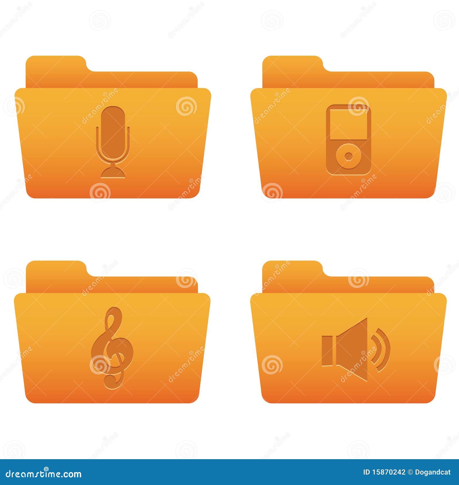 Internet Icons | Orange Folders 05 Stock Vector - Illustration of ...