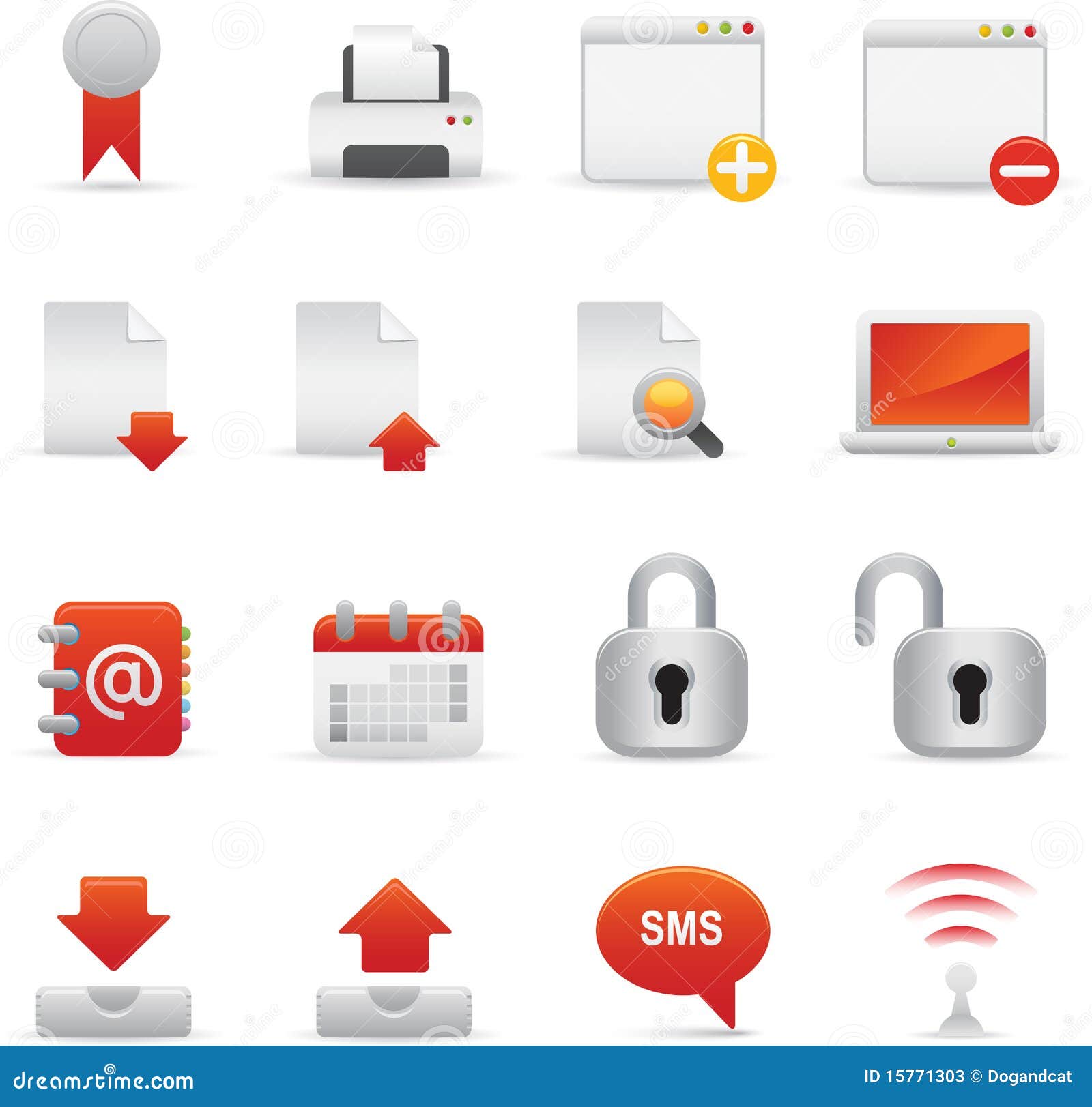 Internet Icons | Red 06 stock vector. Illustration of design - 15771303