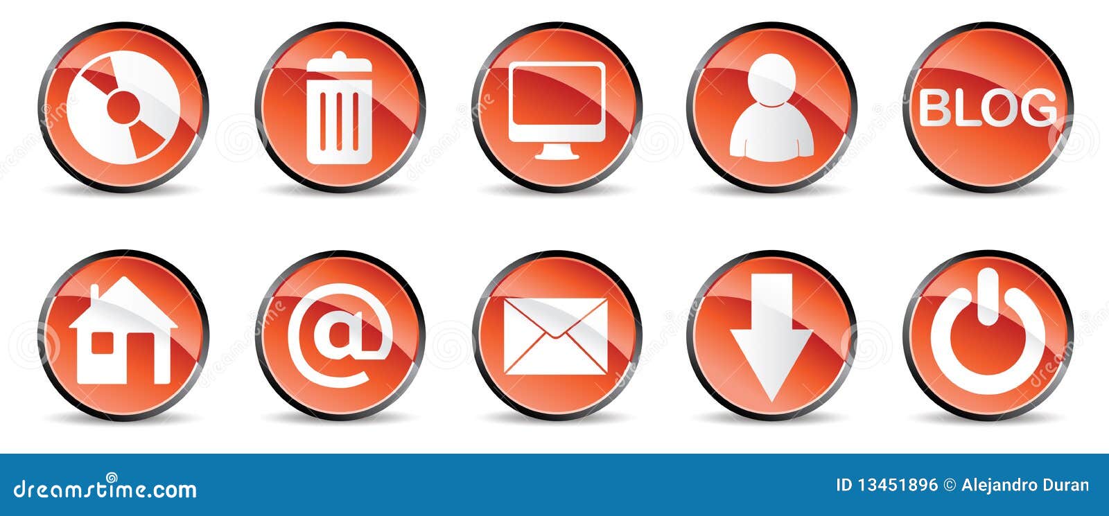 Internet icons in red stock vector. Illustration of button - 13451896