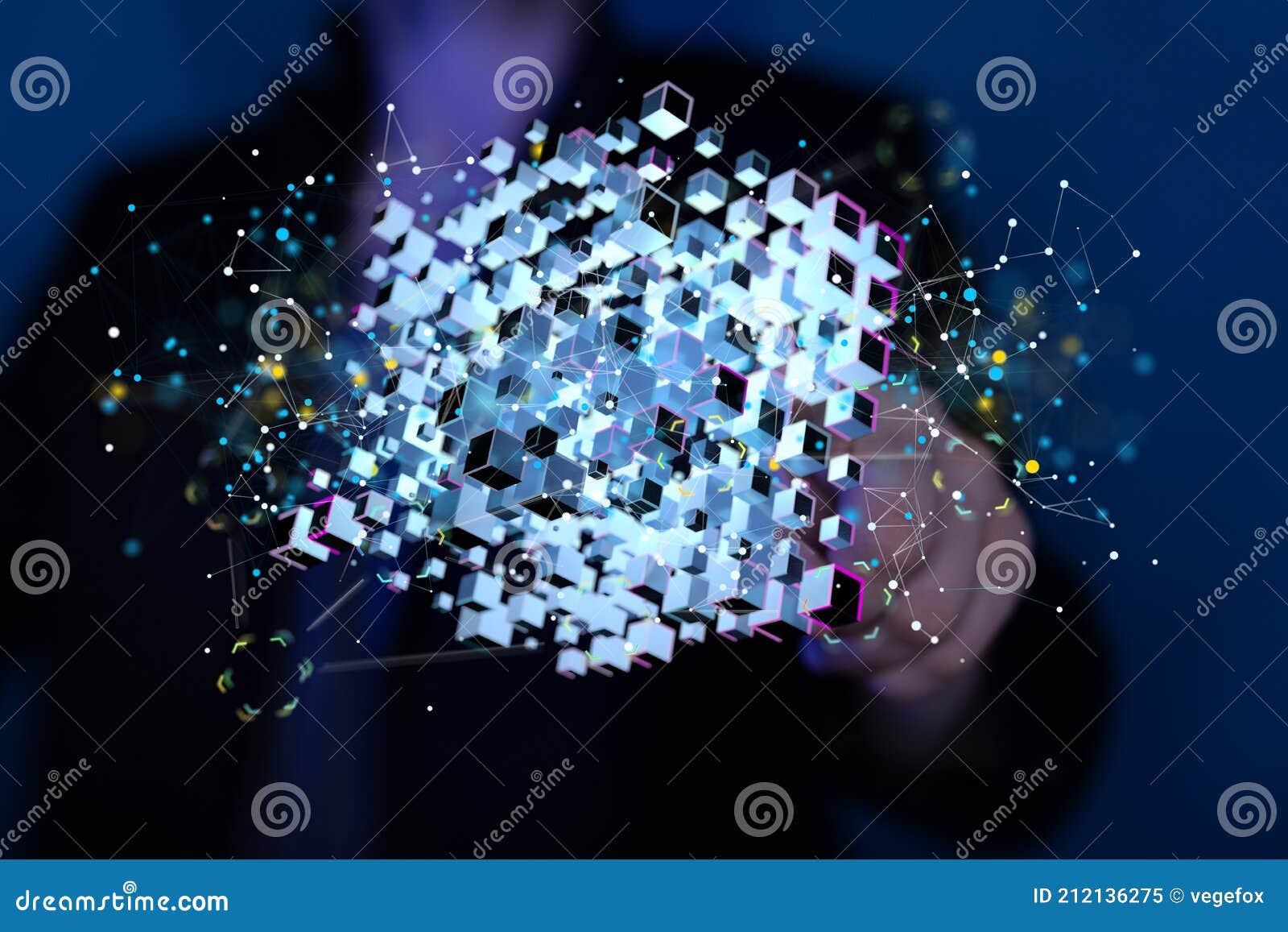 Internet Infrastructure Concept. Abstract Technology Background. 3D ...
