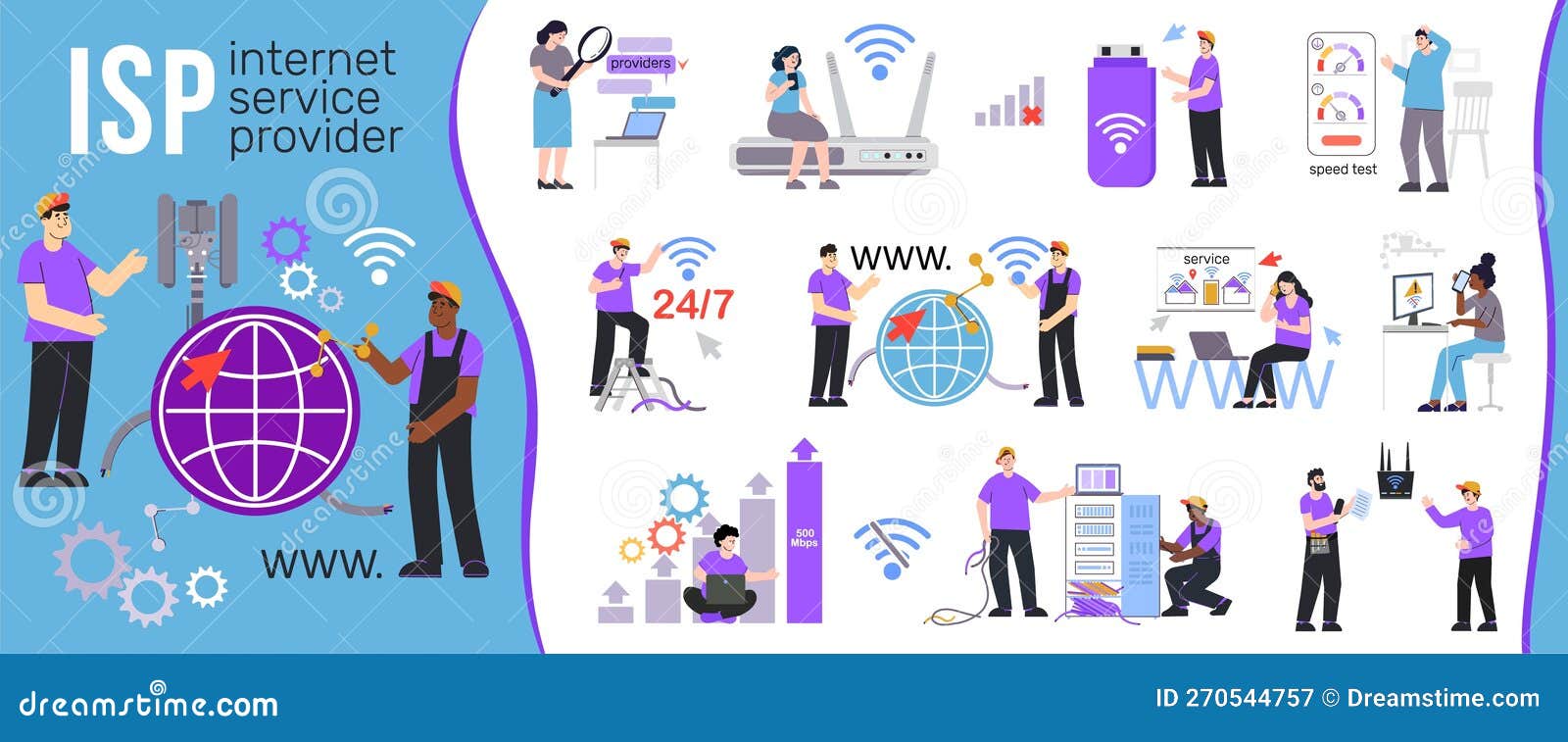 Internet Installation Provider Compositions Stock Illustration ...