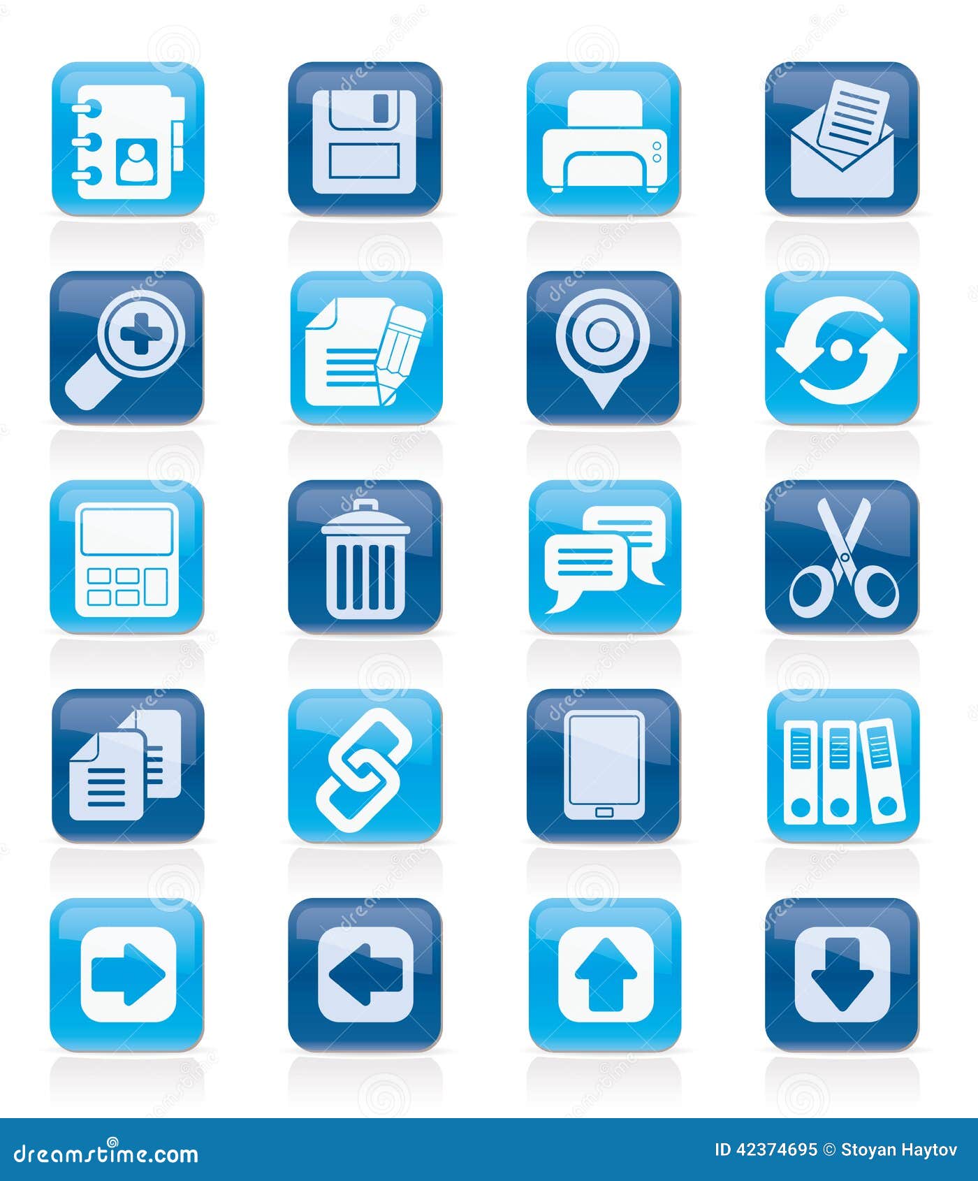 Internet Interface Icons stock vector. Illustration of book - 42374695