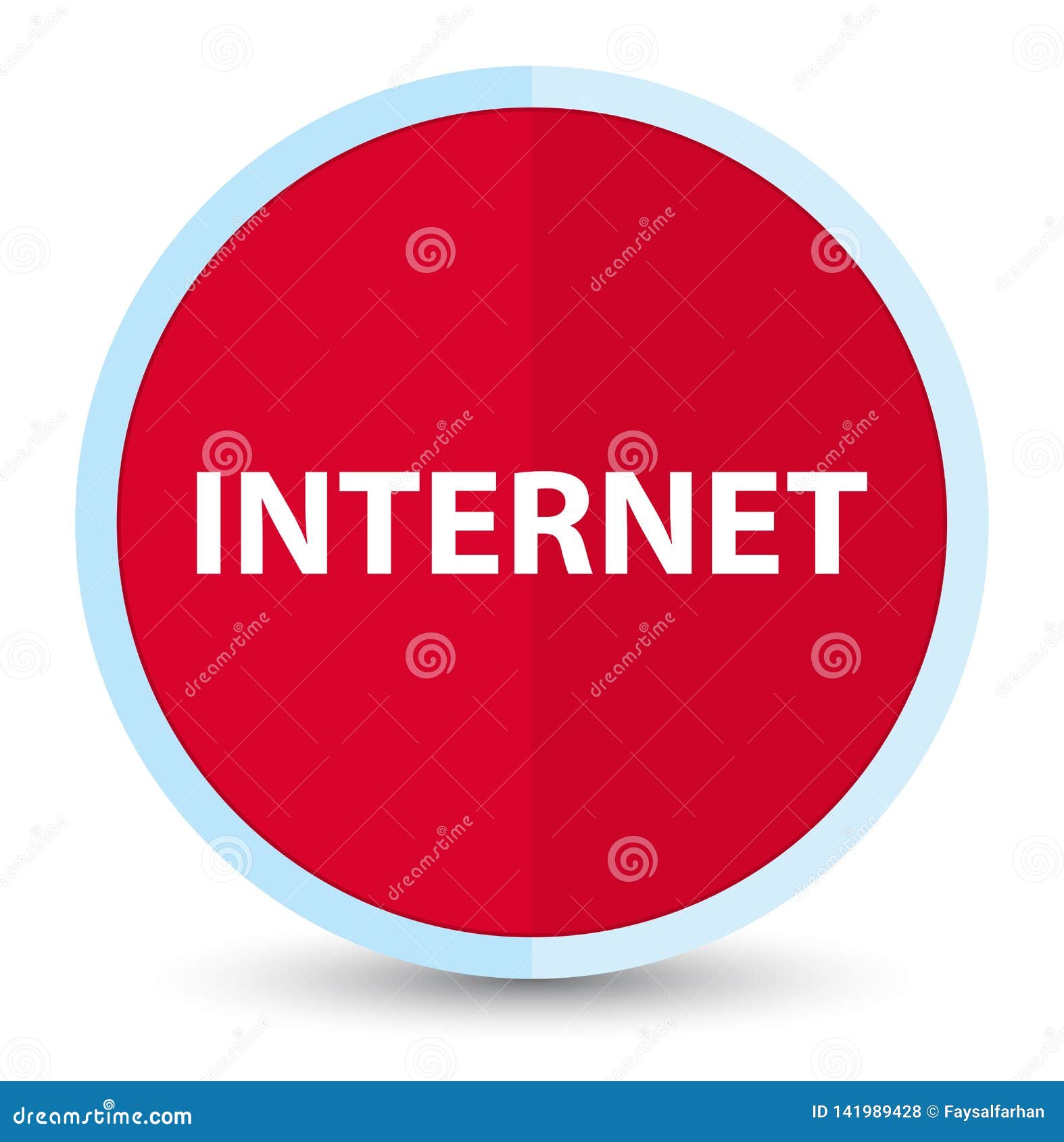 Internet Flat Prime Red Round Button Stock Vector - Illustration of ...