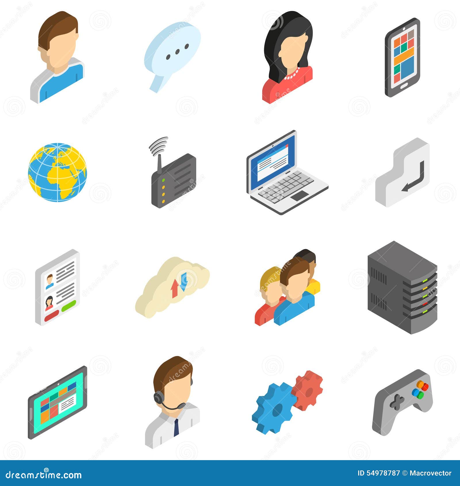 Internet Isometric Icon Set Stock Vector - Illustration of arrow, icons ...