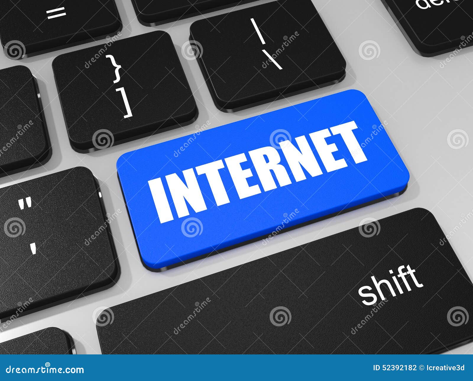 INTERNET Key on Keyboard of Laptop Computer. Stock Illustration ...