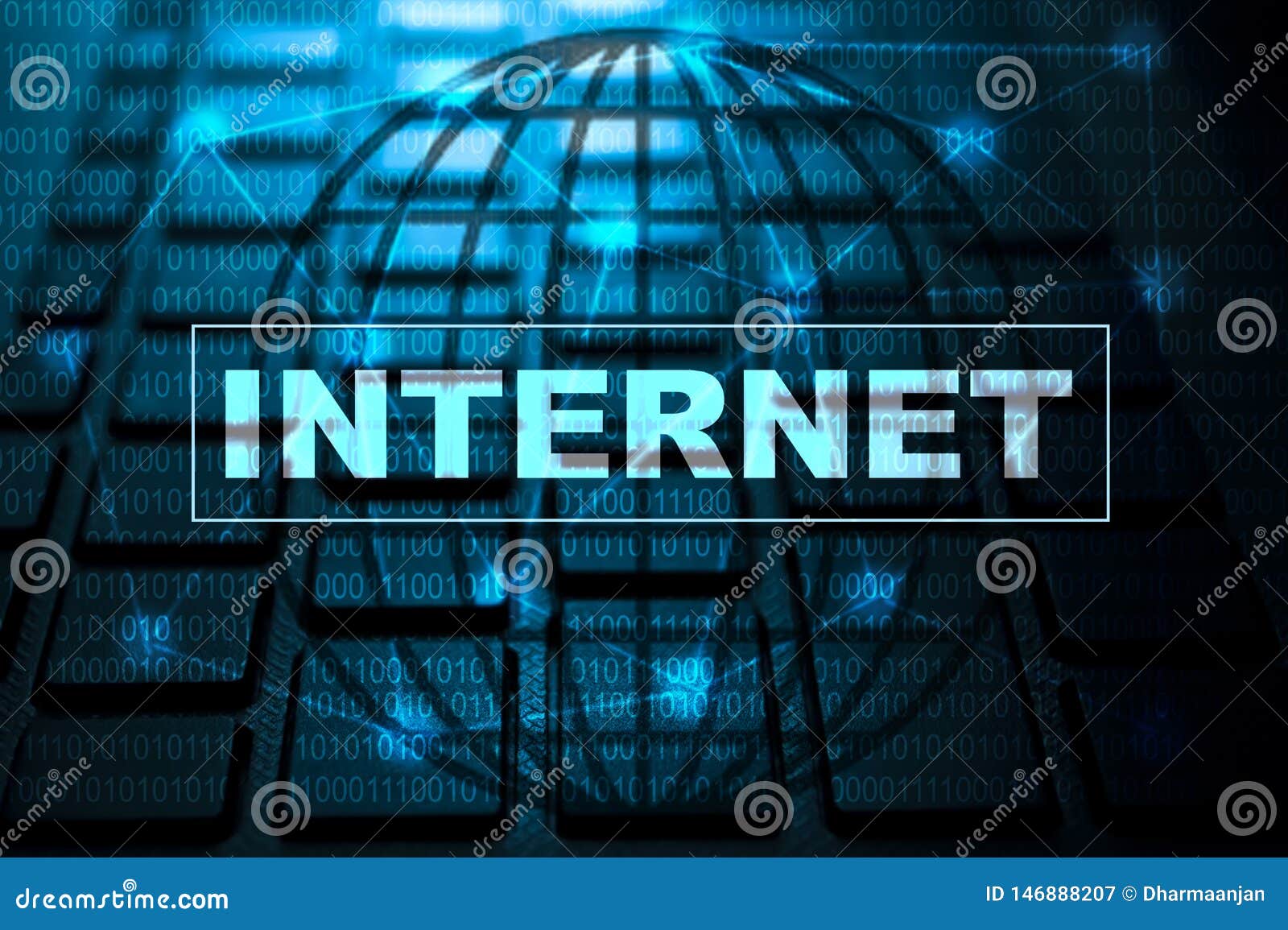 Internet Keyword on Keyboard Stock Illustration - Illustration of dark ...