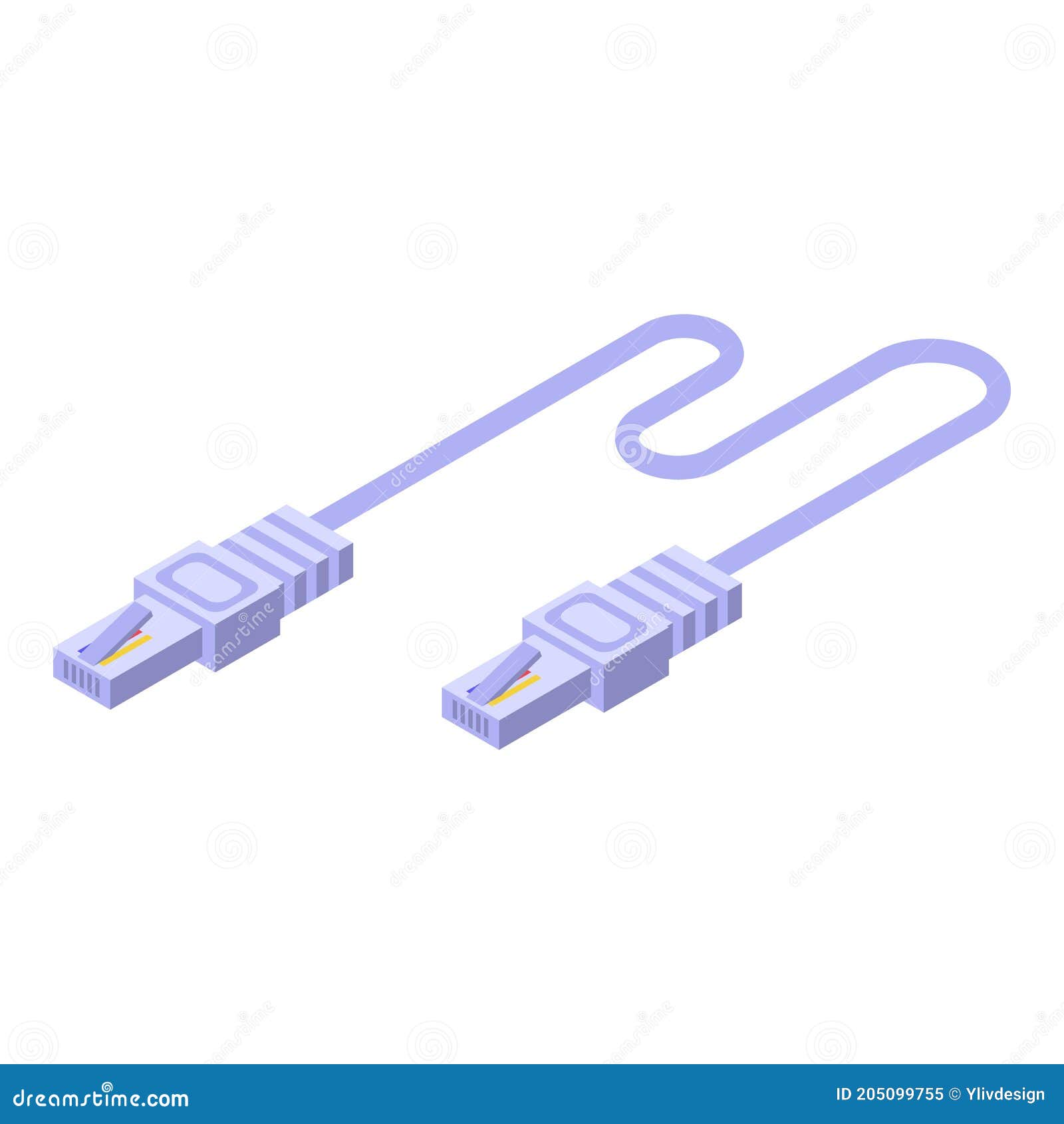 Internet Lan Cable Icon, Isometric Style Stock Vector - Illustration of ...
