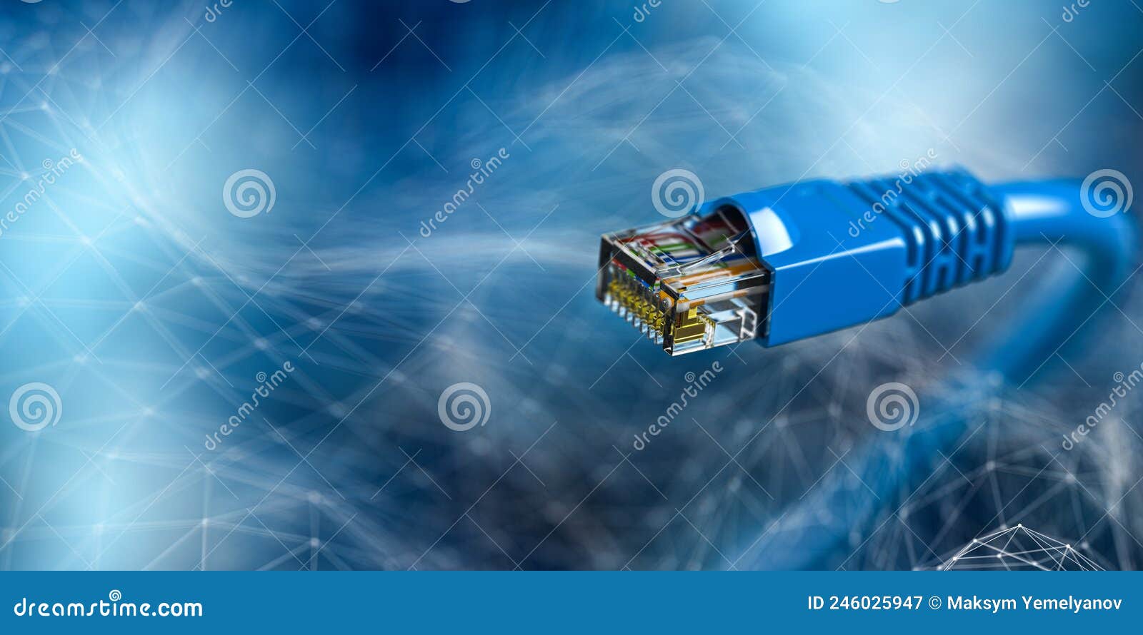 Internet LAN Network Connection Ethernet Cable. Internet Cord RJ45 On ...