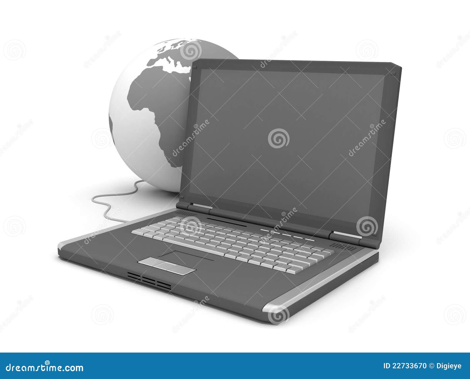 Internet - Laptop and Globe Sphere Stock Illustration - Illustration of ...