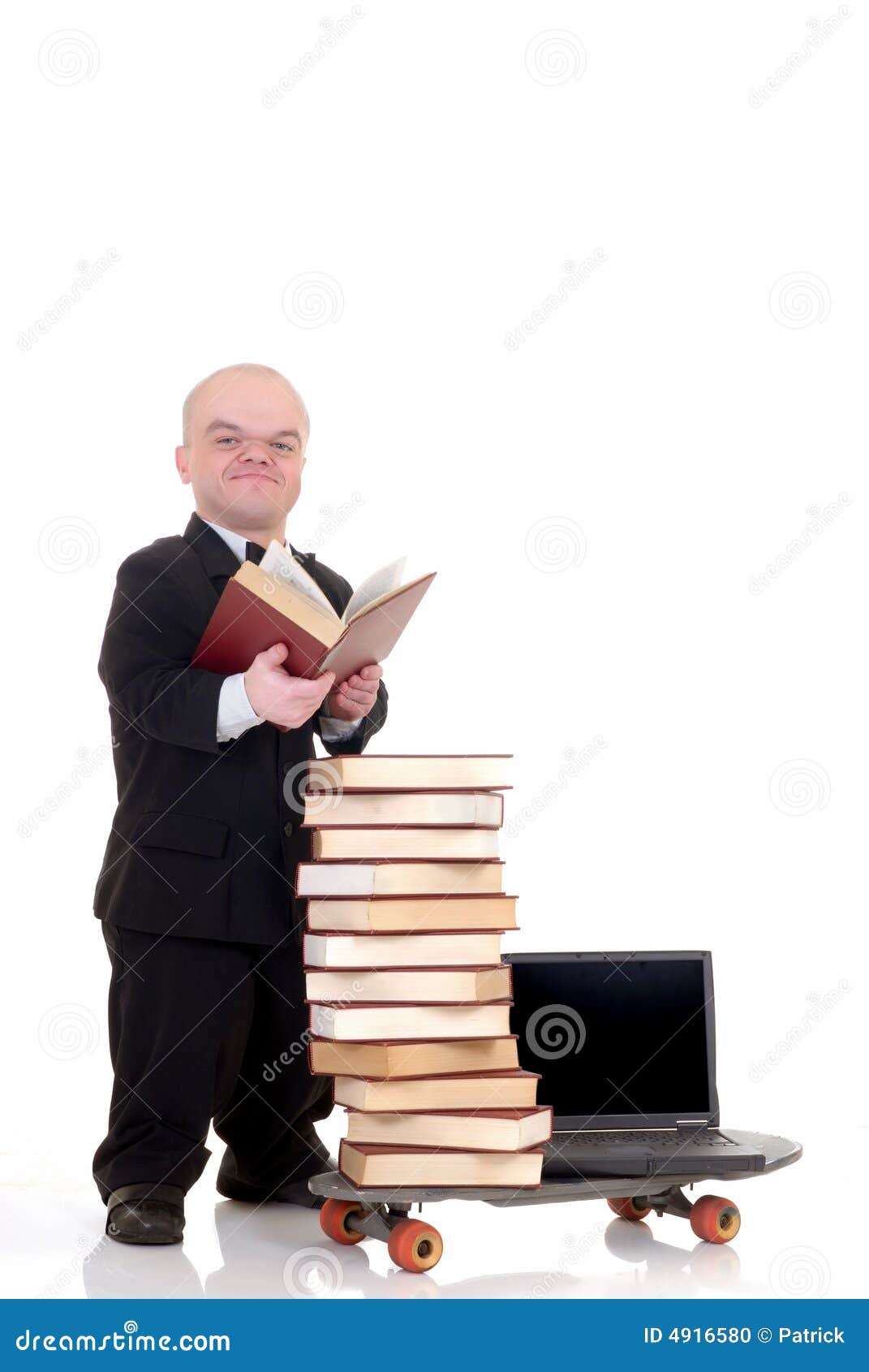 Internet Library Dwarf Surfing Stock Photo - Image of computer ...