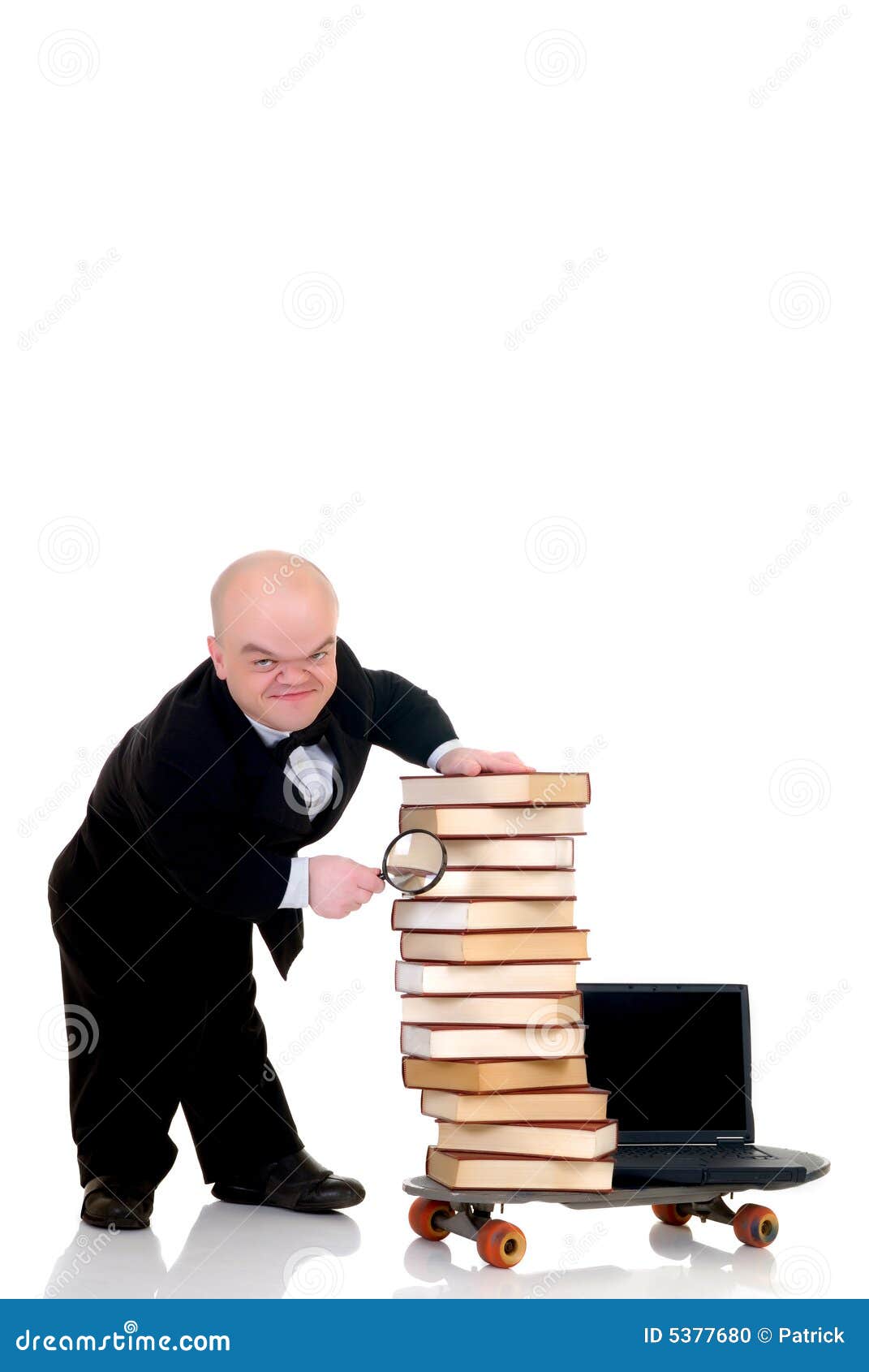 Internet Library Dwarf Surfing Stock Photo - Image of little, dominant ...