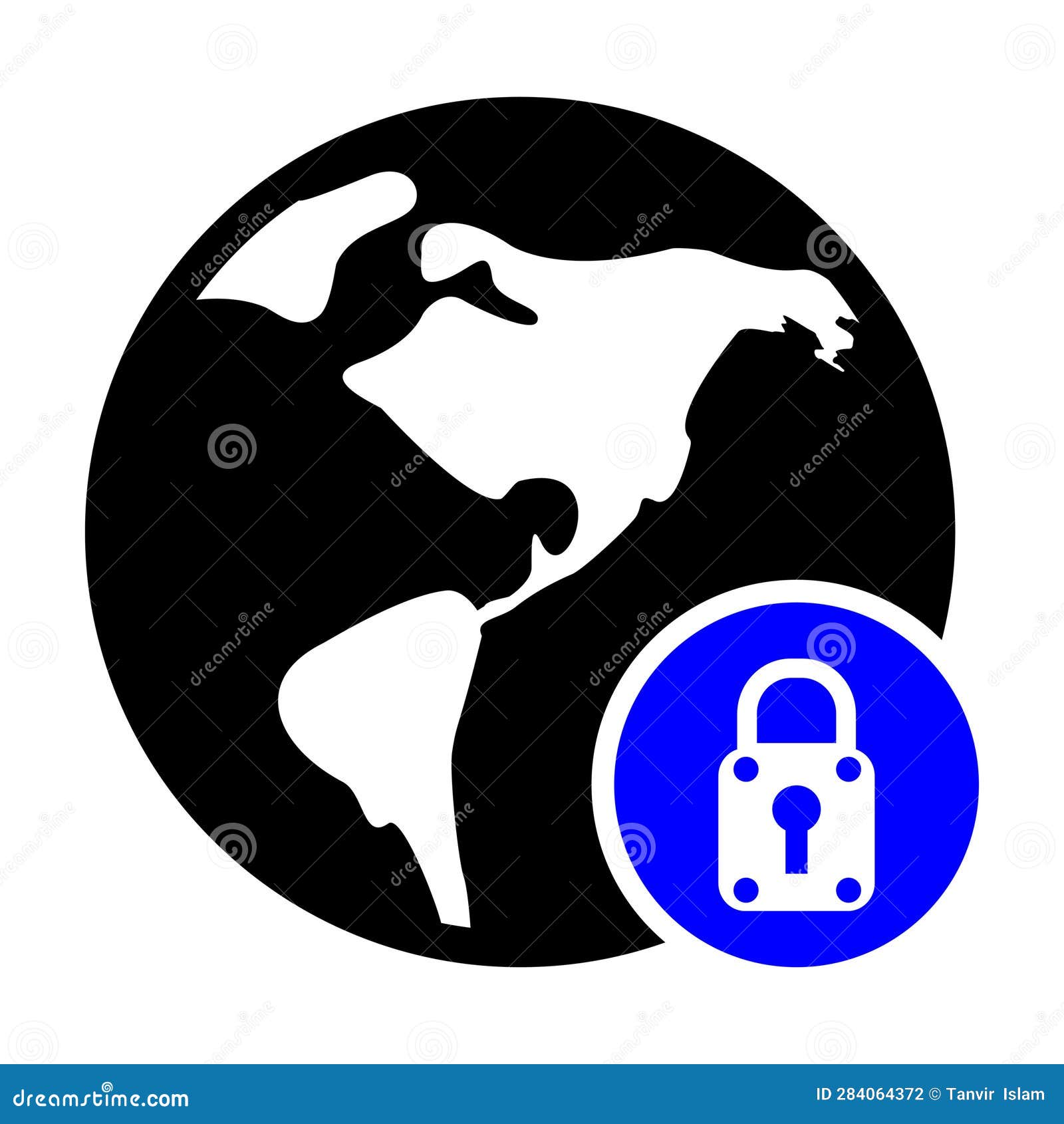 Internet Lock Icon stock vector. Illustration of protect - 284064372
