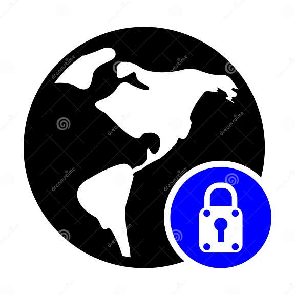 Internet Lock Icon stock vector. Illustration of protect - 284064372