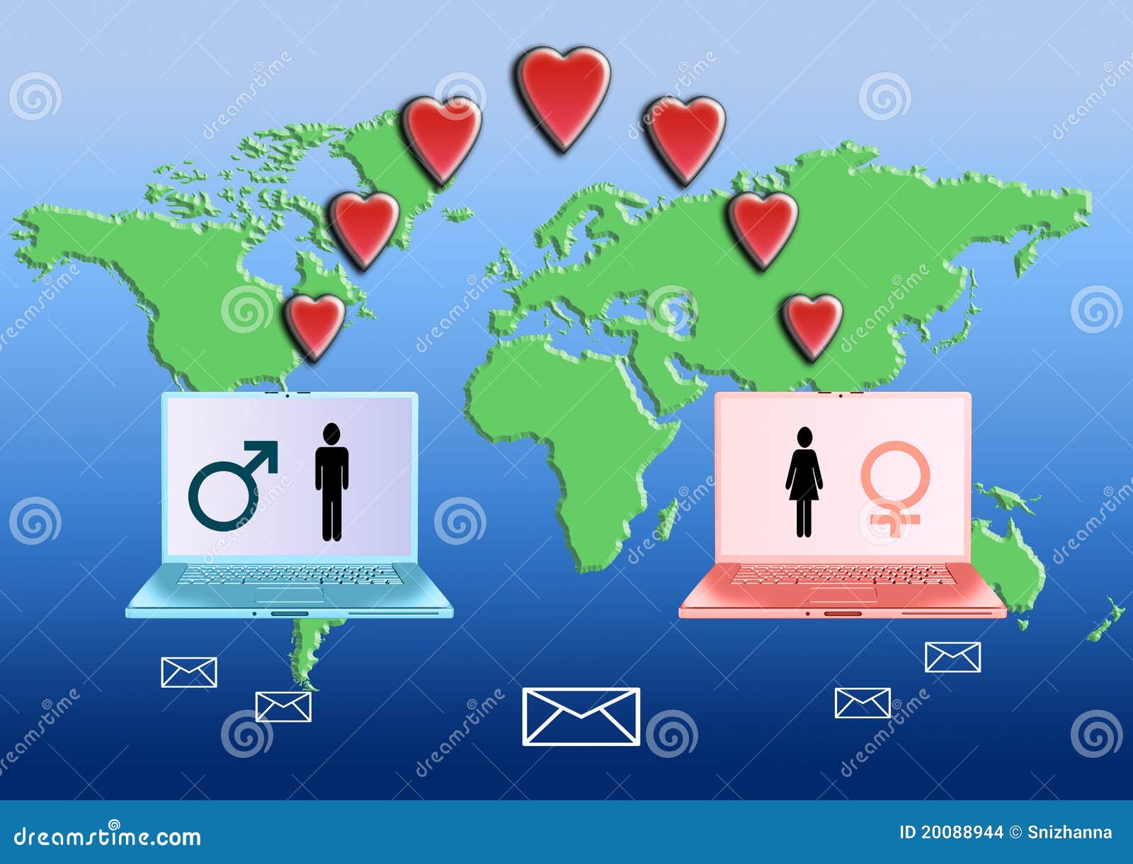 Internet Love concept stock illustration. Illustration of service ...