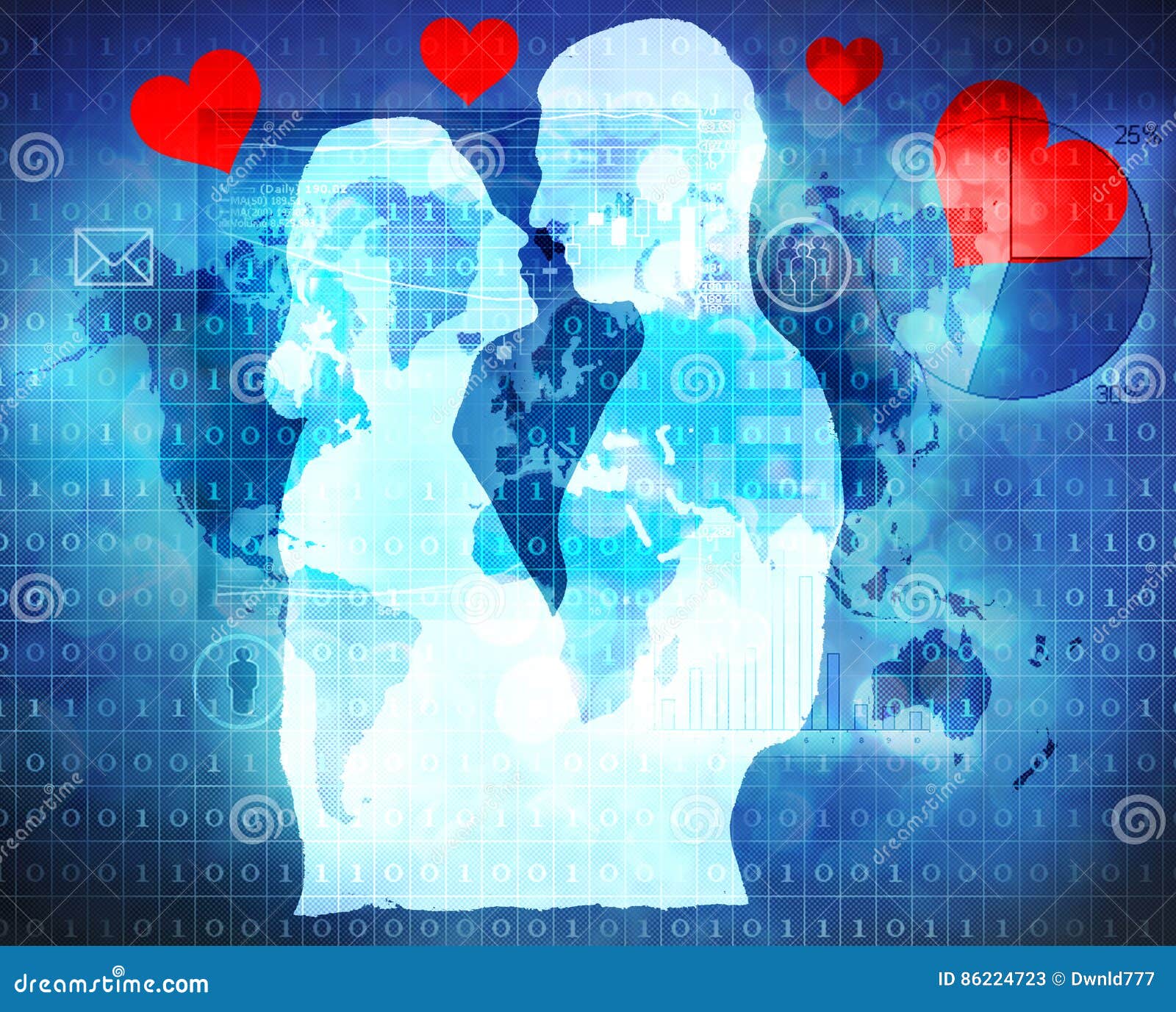 Internet love stock illustration. Illustration of network - 86224723
