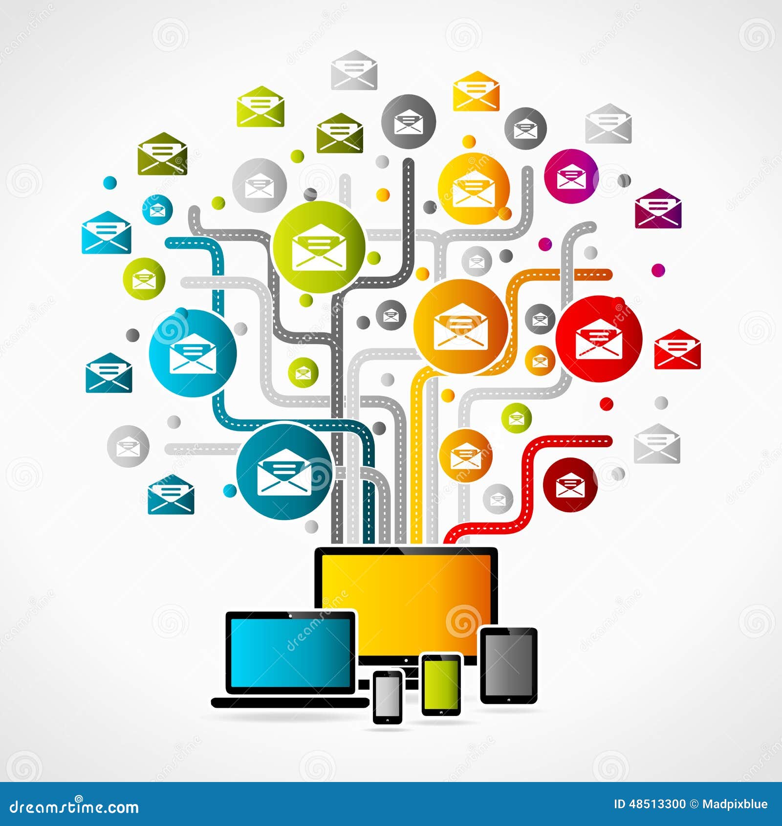 Internet mail stock vector. Illustration of email, connection - 48513300