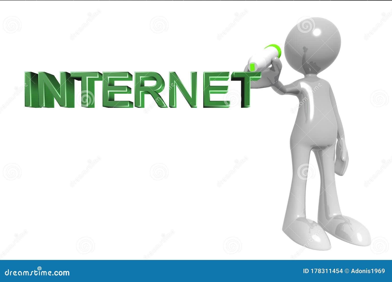 Internet with man stock illustration. Illustration of screen - 178311454