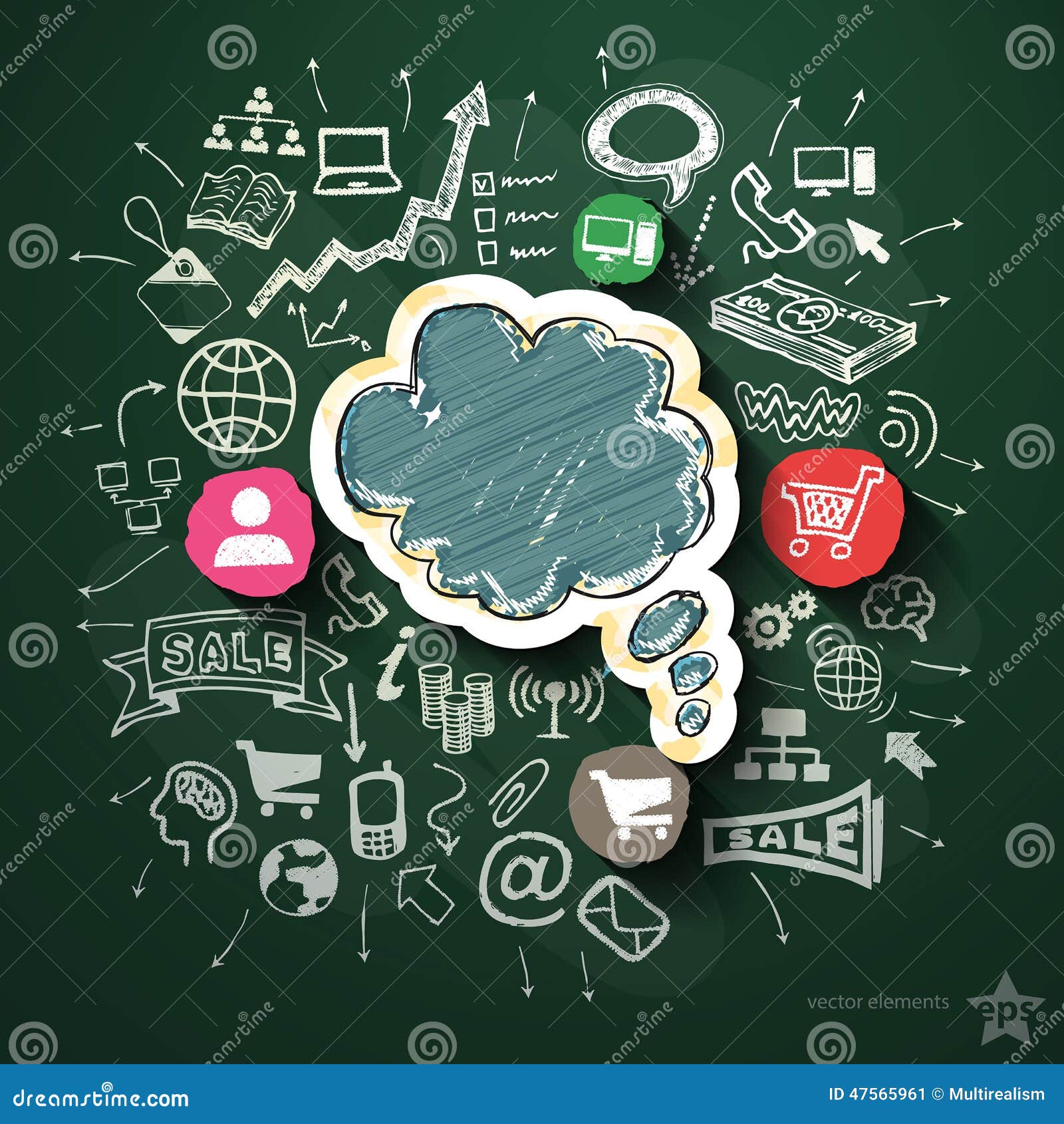 Internet Marketing Collage with Icons on Stock Vector - Illustration of ...