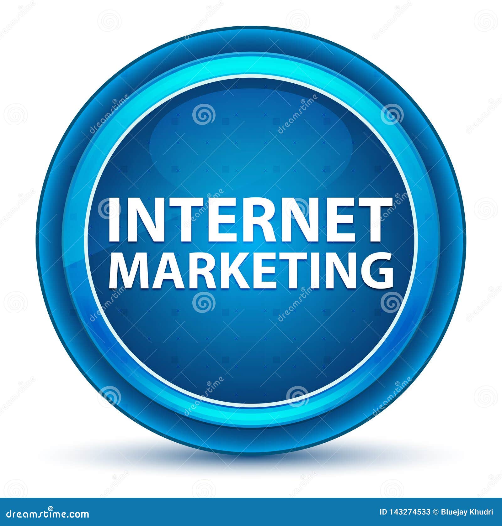Internet Marketing Eyeball Blue Round Button Stock Illustration ...