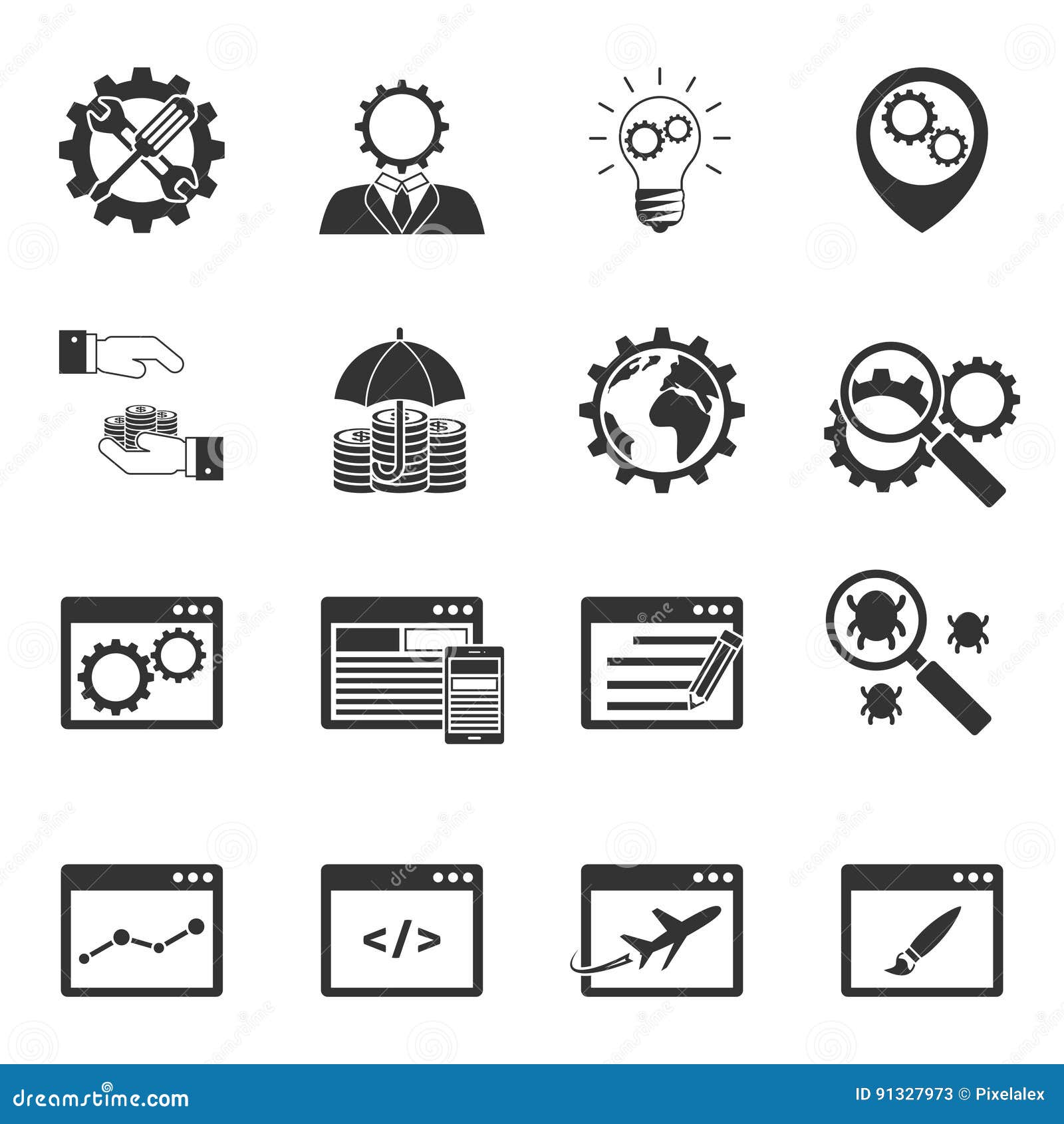 Internet Marketing Icons Set Stock Vector - Illustration of analytics ...