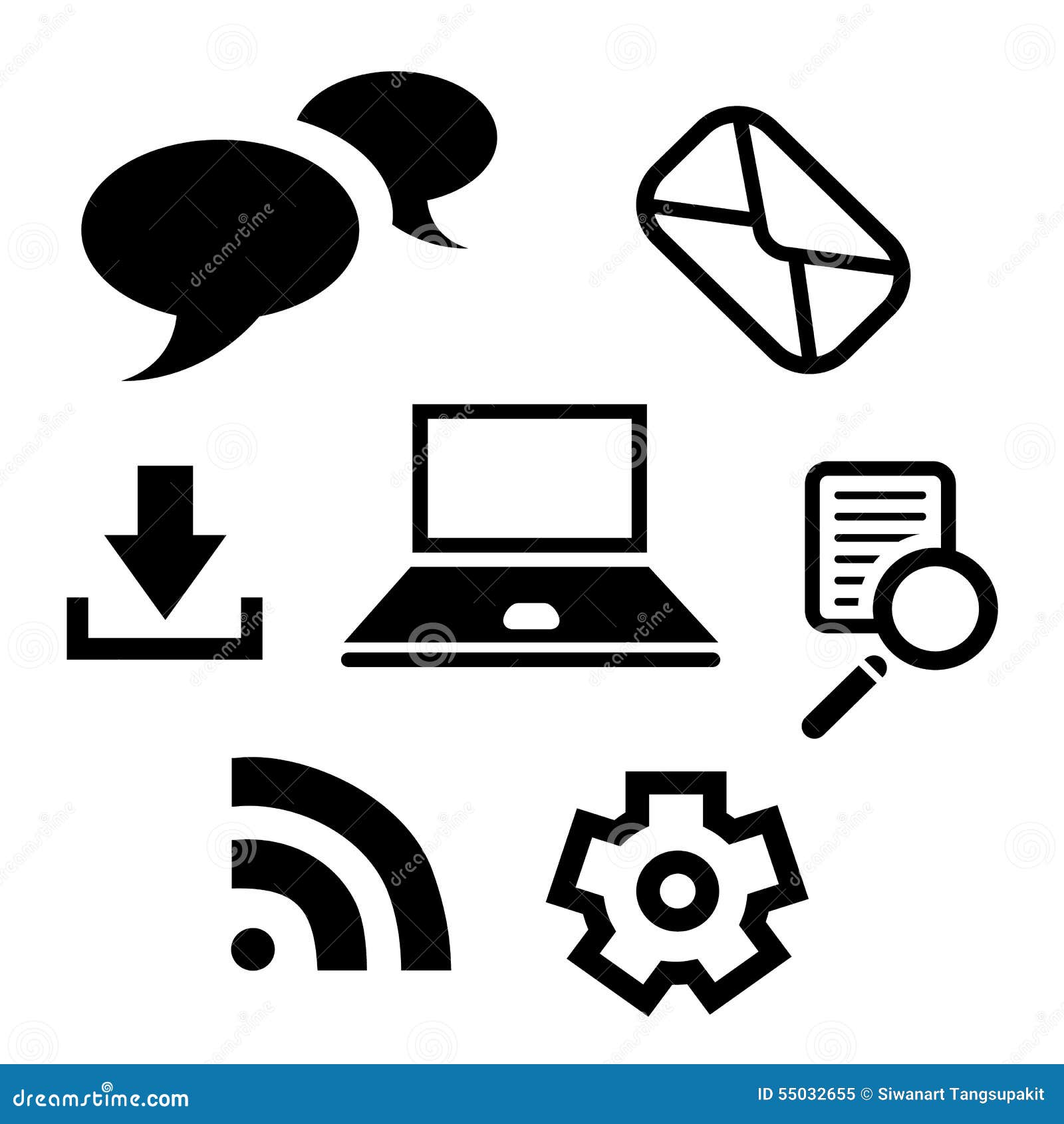 Internet Media and Communication Icon Stock Illustration - Illustration ...