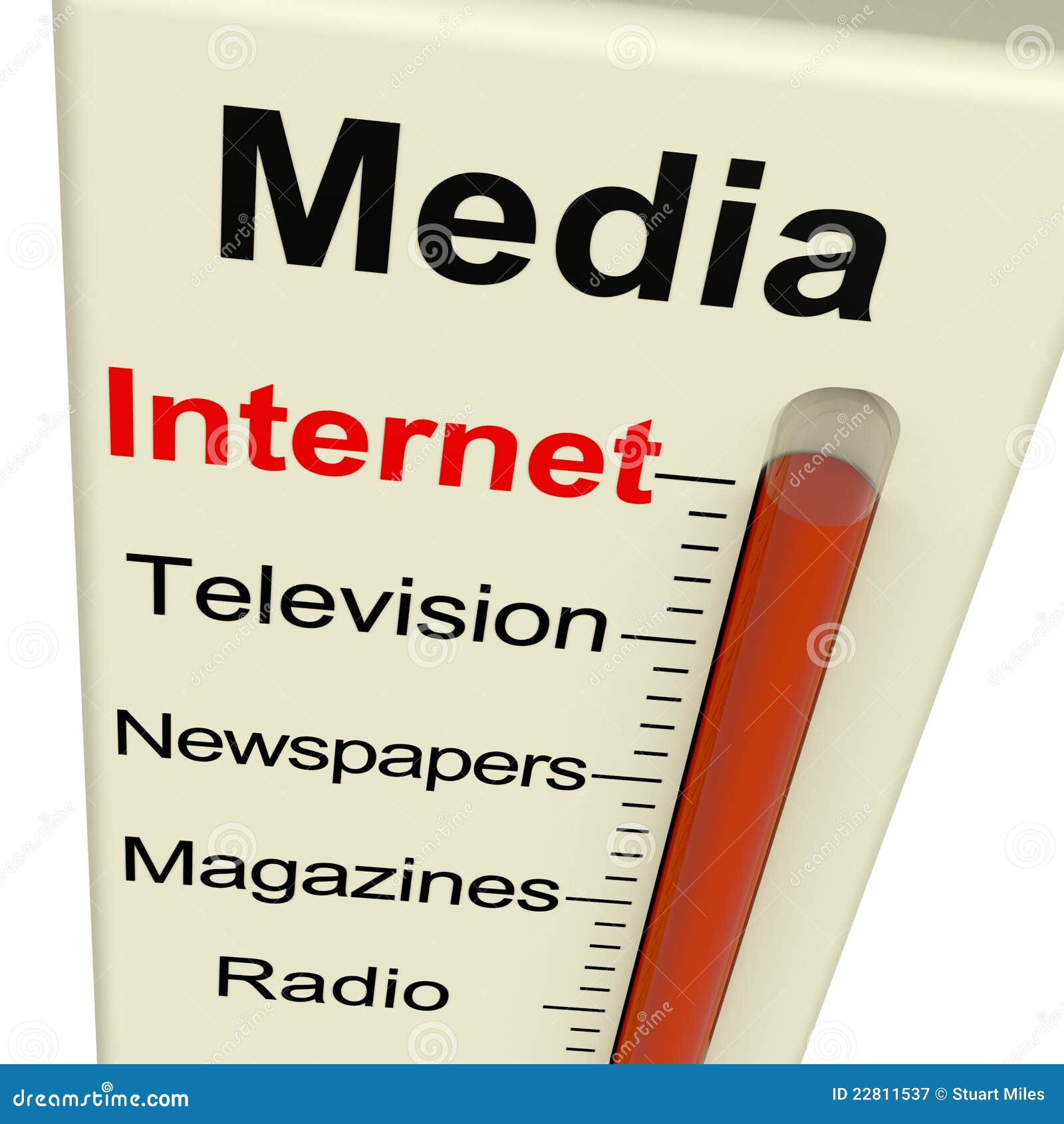 Internet Media Gauge Shows Marketing Stock Illustration - Illustration ...