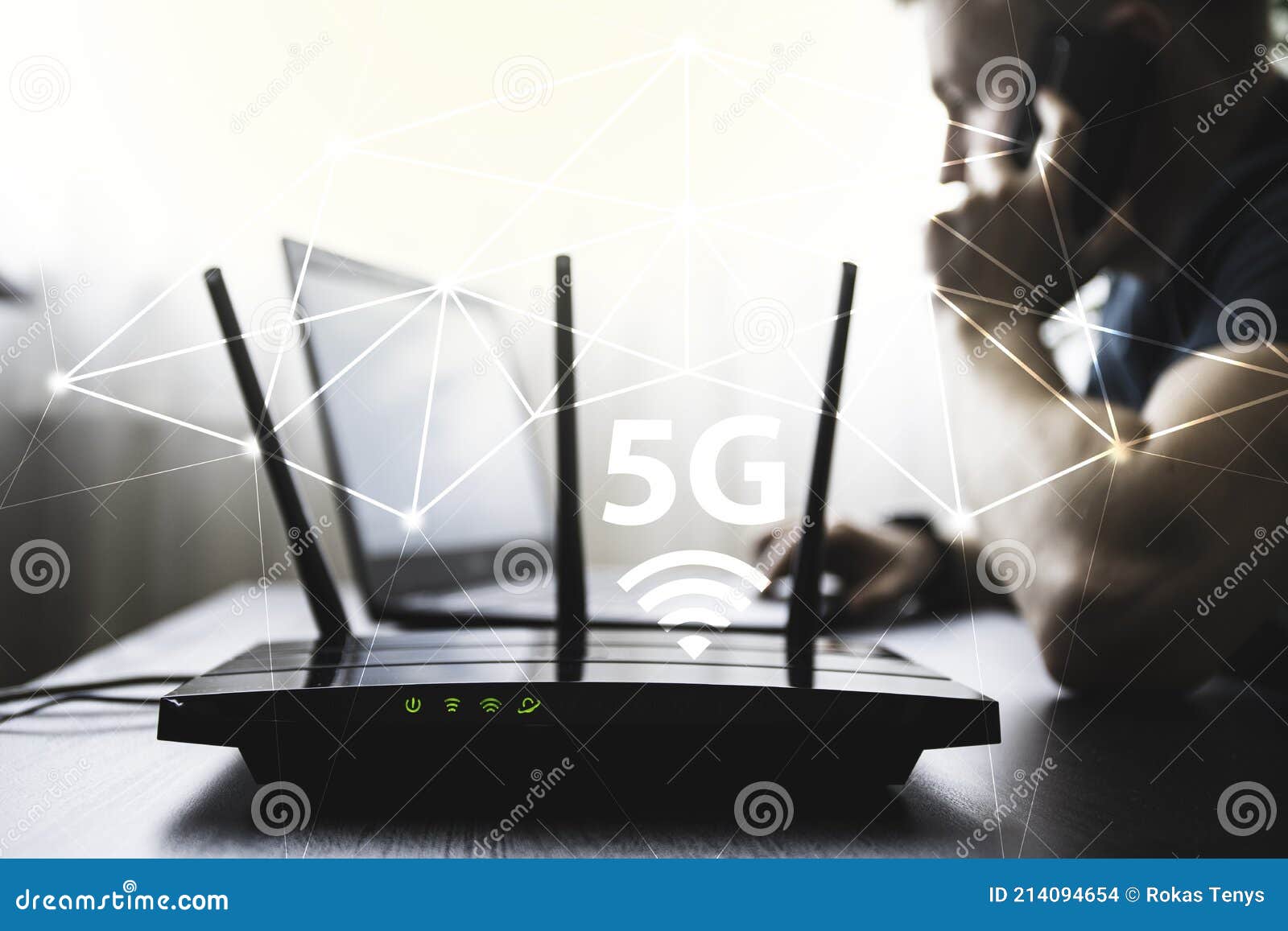 Internet Modem Connected To the World. 5G WIFI Connection Stock Photo ...