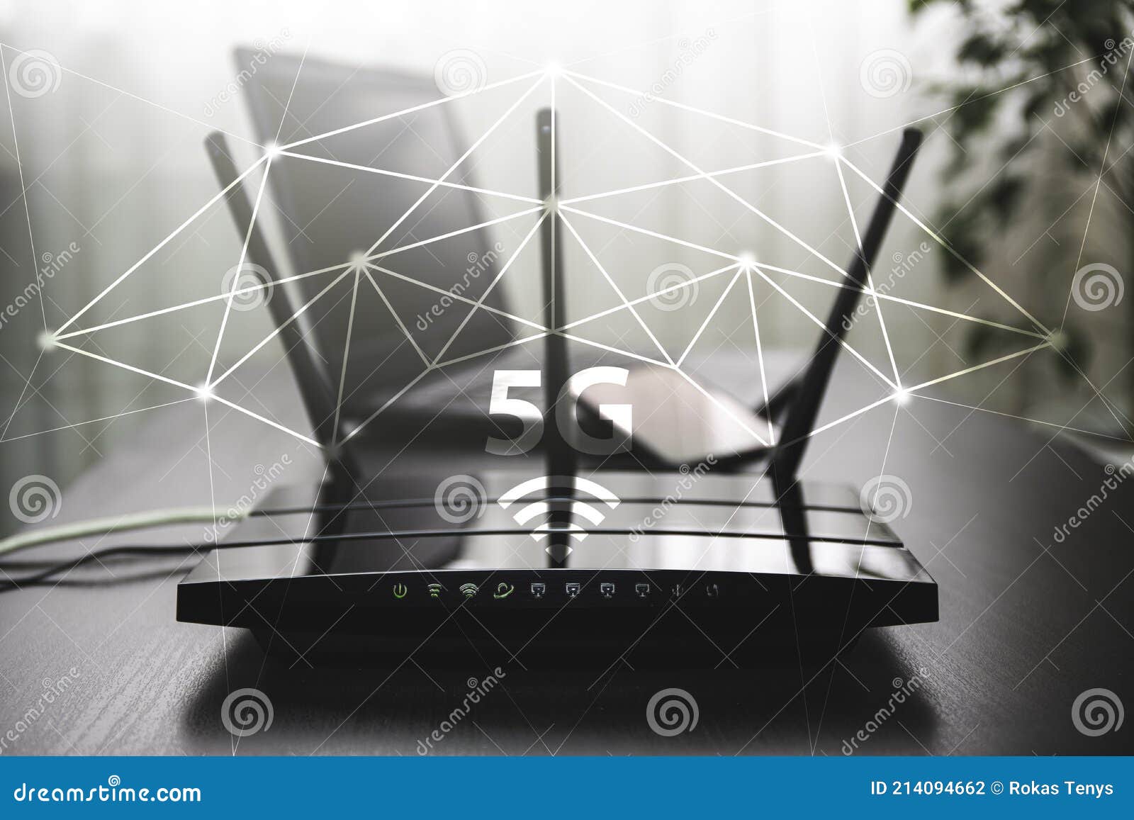 Internet Modem Connected To the World. 5G WIFI Connection Stock Photo ...