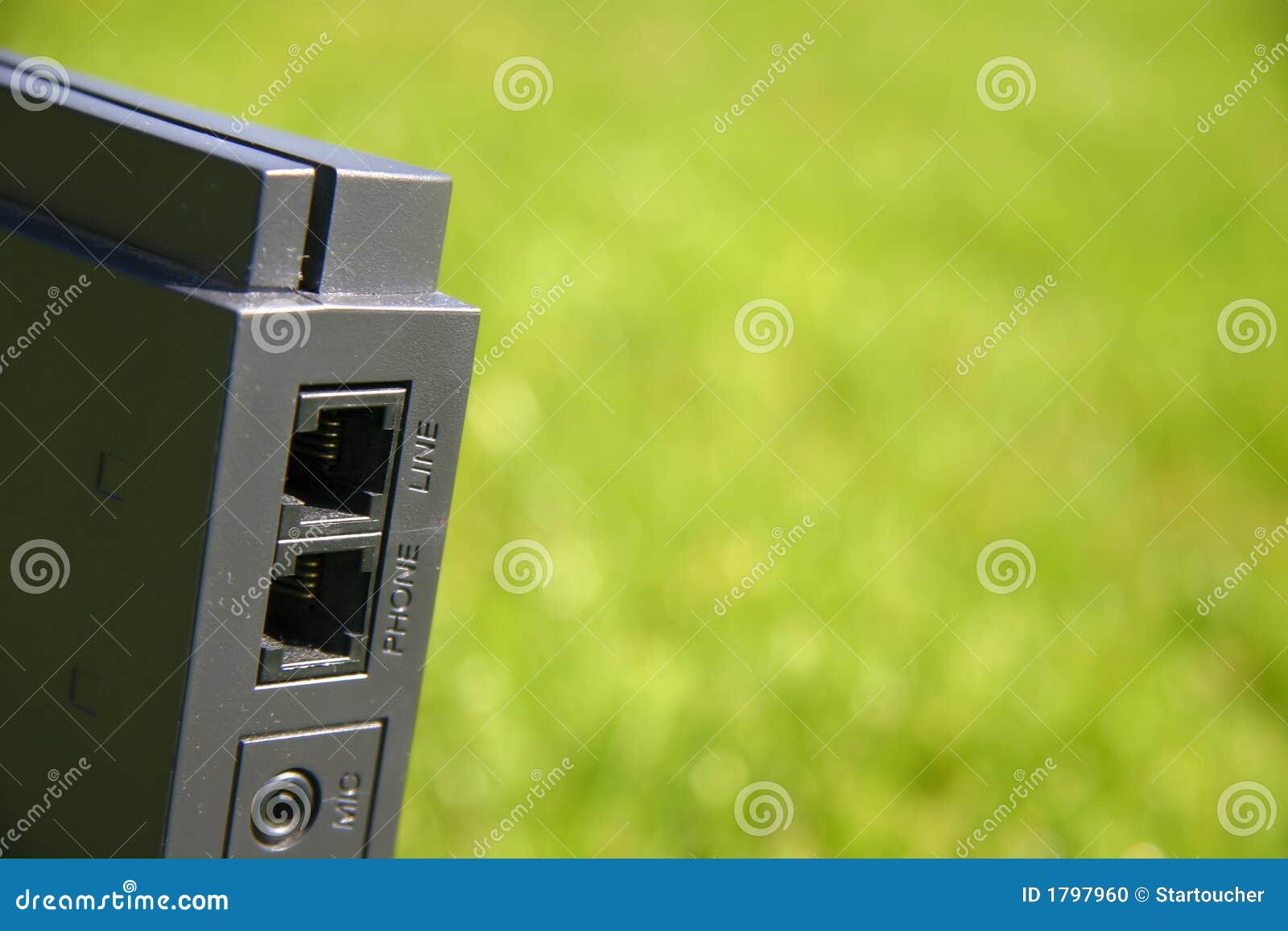 Internet Modem on Green Grass Stock Photo - Image of communication ...