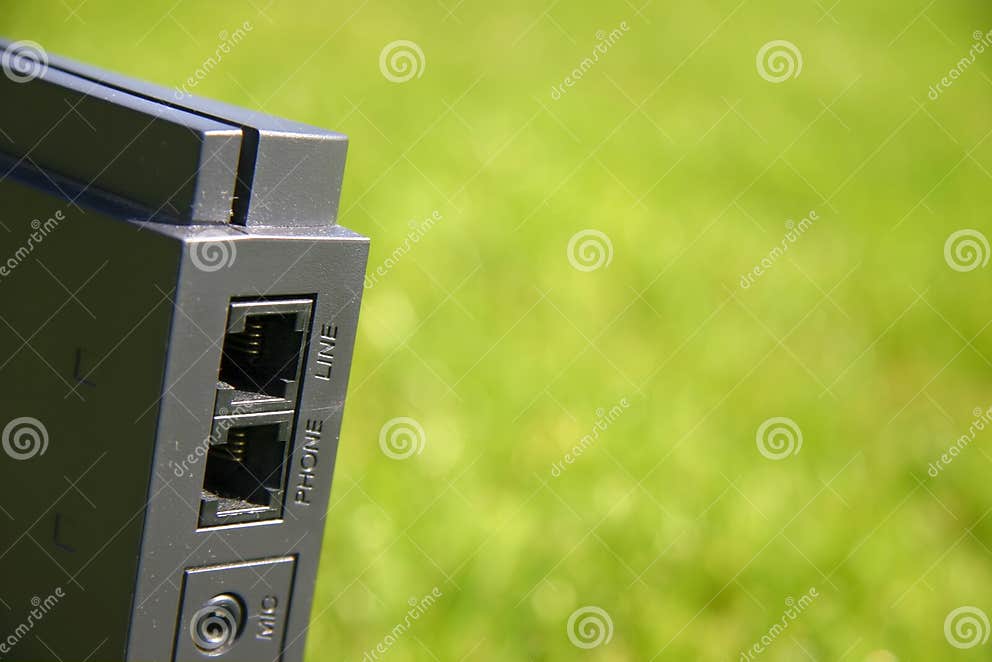 Internet Modem on Green Grass Stock Photo - Image of communication ...