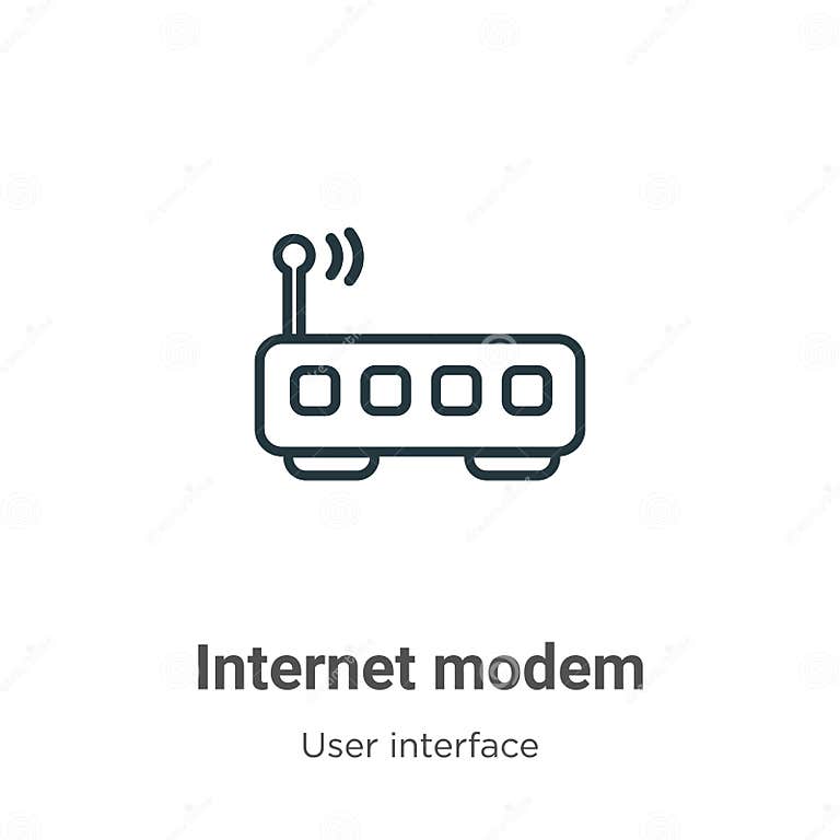 Internet Modem Outline Vector Icon. Thin Line Black Internet Modem Icon ...