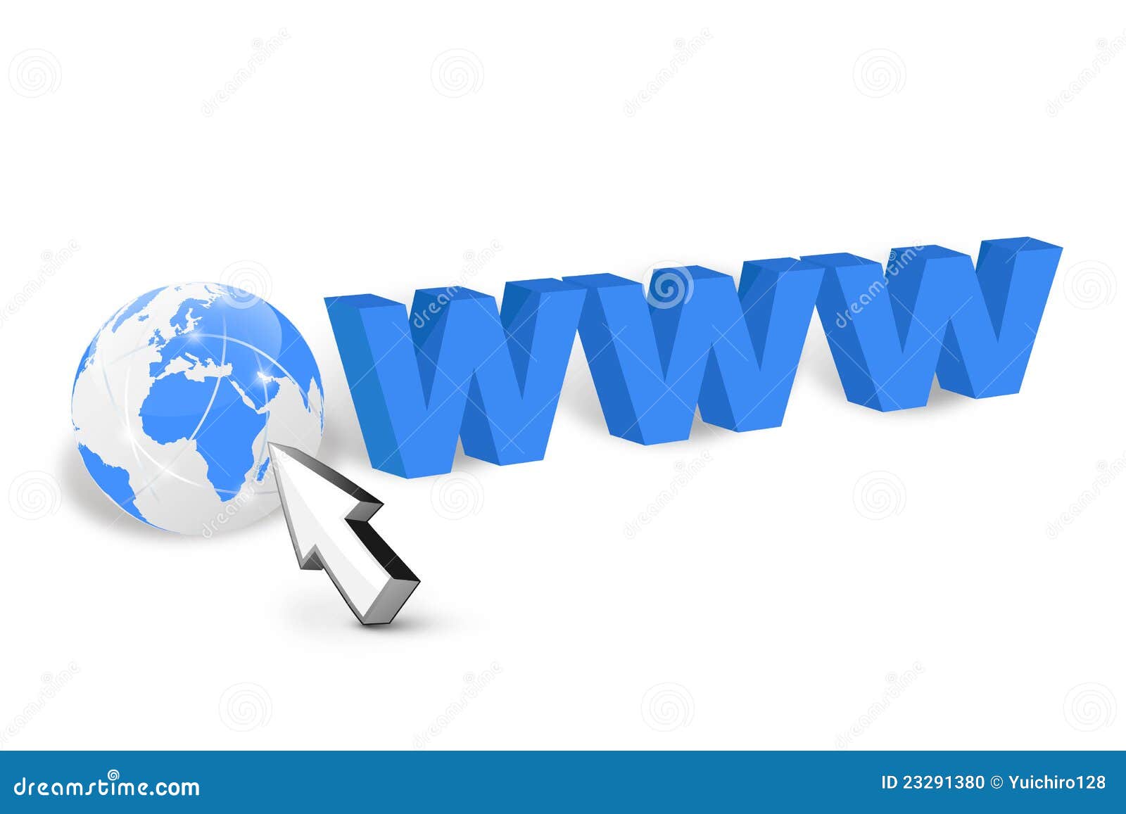 Internet with mouse cursor stock illustration. Illustration of ...